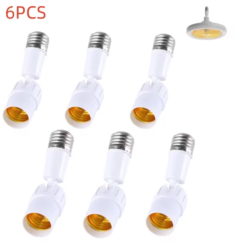 Hotpom 6pcs E27 Light Socket Extender, 360 degree adjustable socket and ...