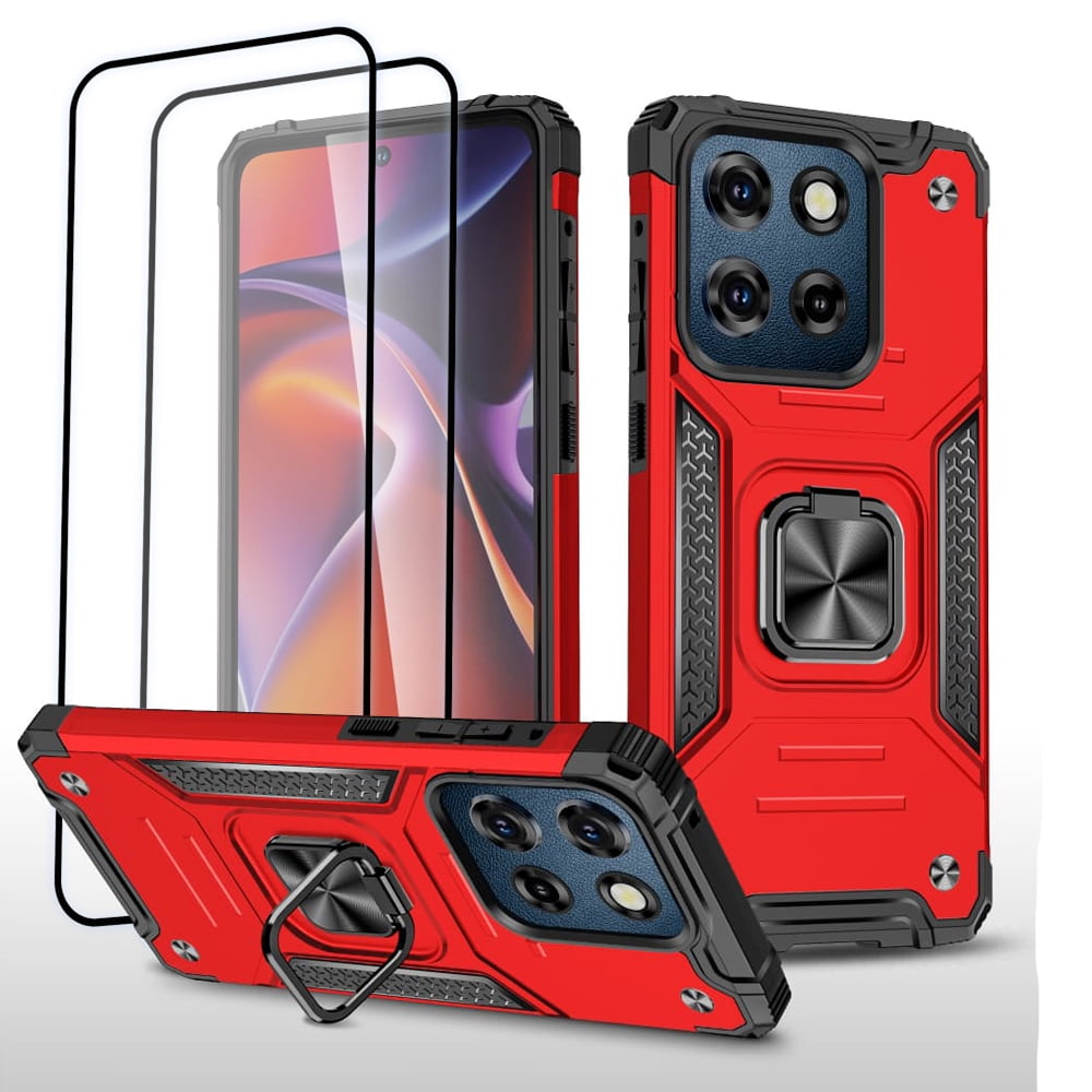 Hotpom for Moto G Power 2025 Case with 2 Pack Screen Protector Military ...