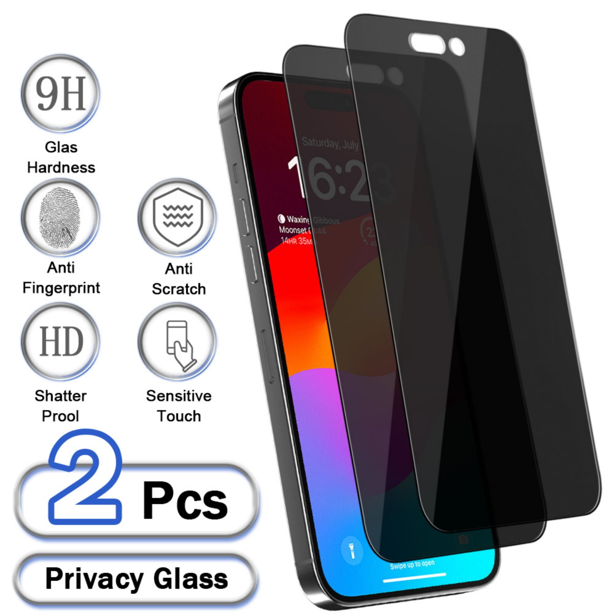 Hotpom Privacy Screen Protector for iPhone 15 Pro - Anti-Spy, Easy ...