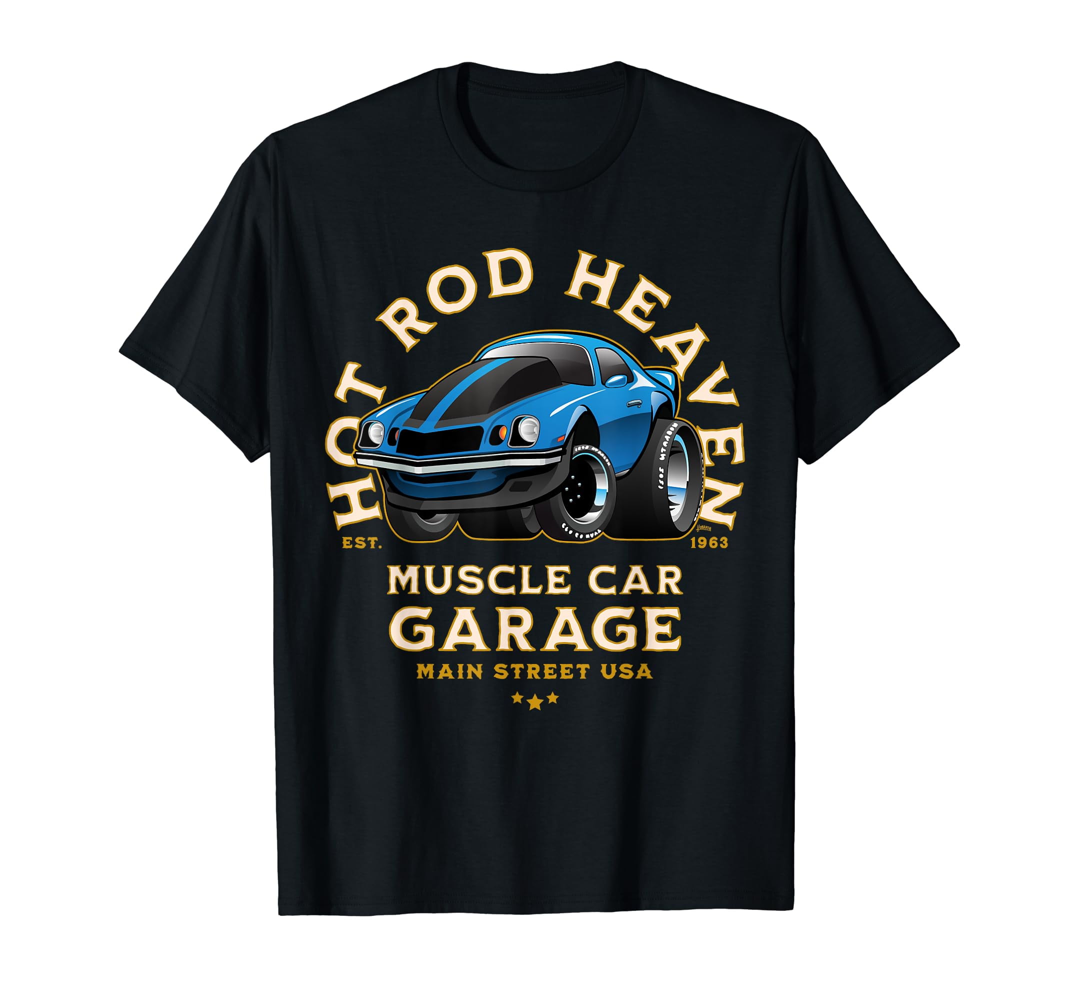 Hotrod Heaven Muscle Car Garage USA Vintage Car Design T-Shirt ...