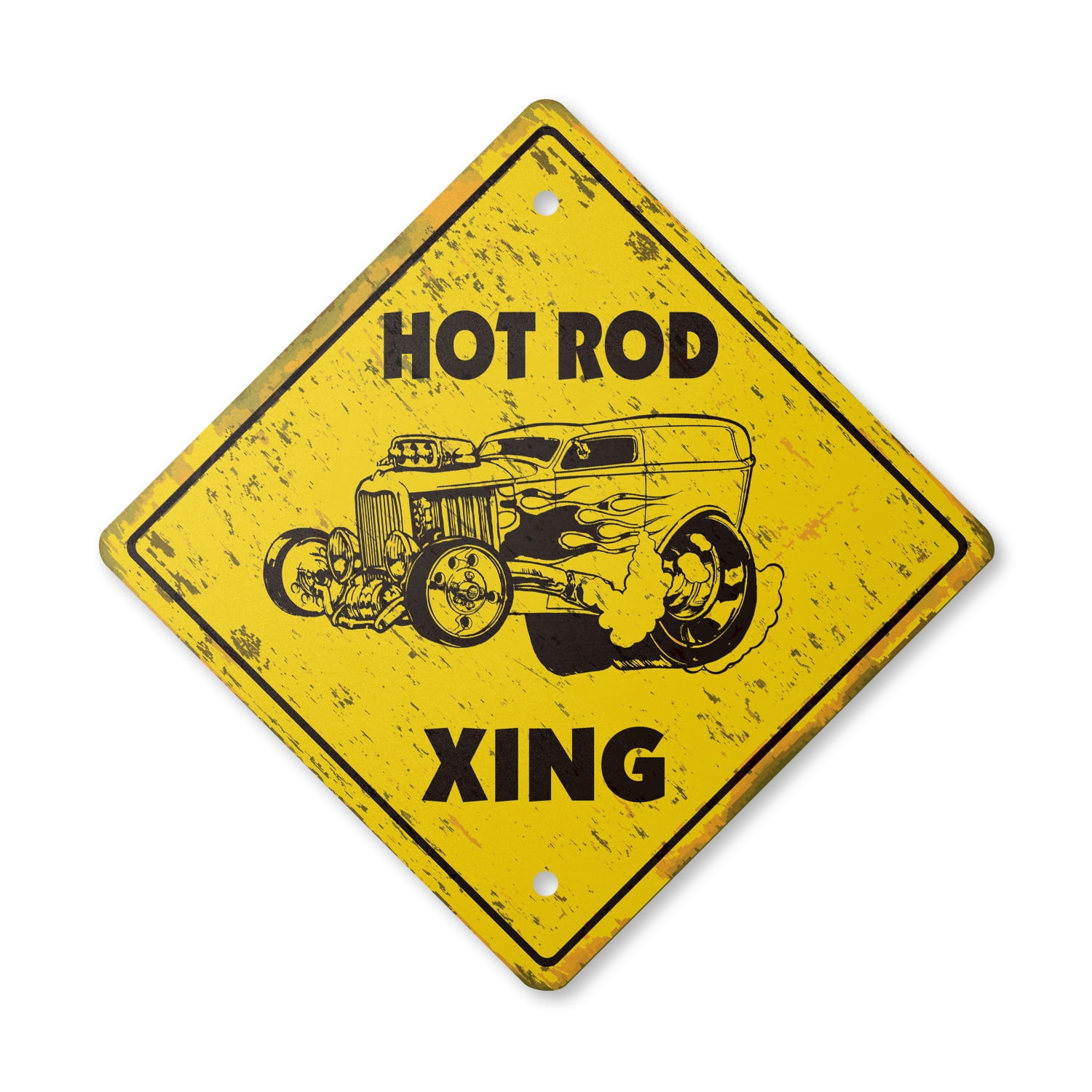 Hotrod Vintage Crossing Sign Zone Xing | Indoor/Outdoor Plastic | 12 ...