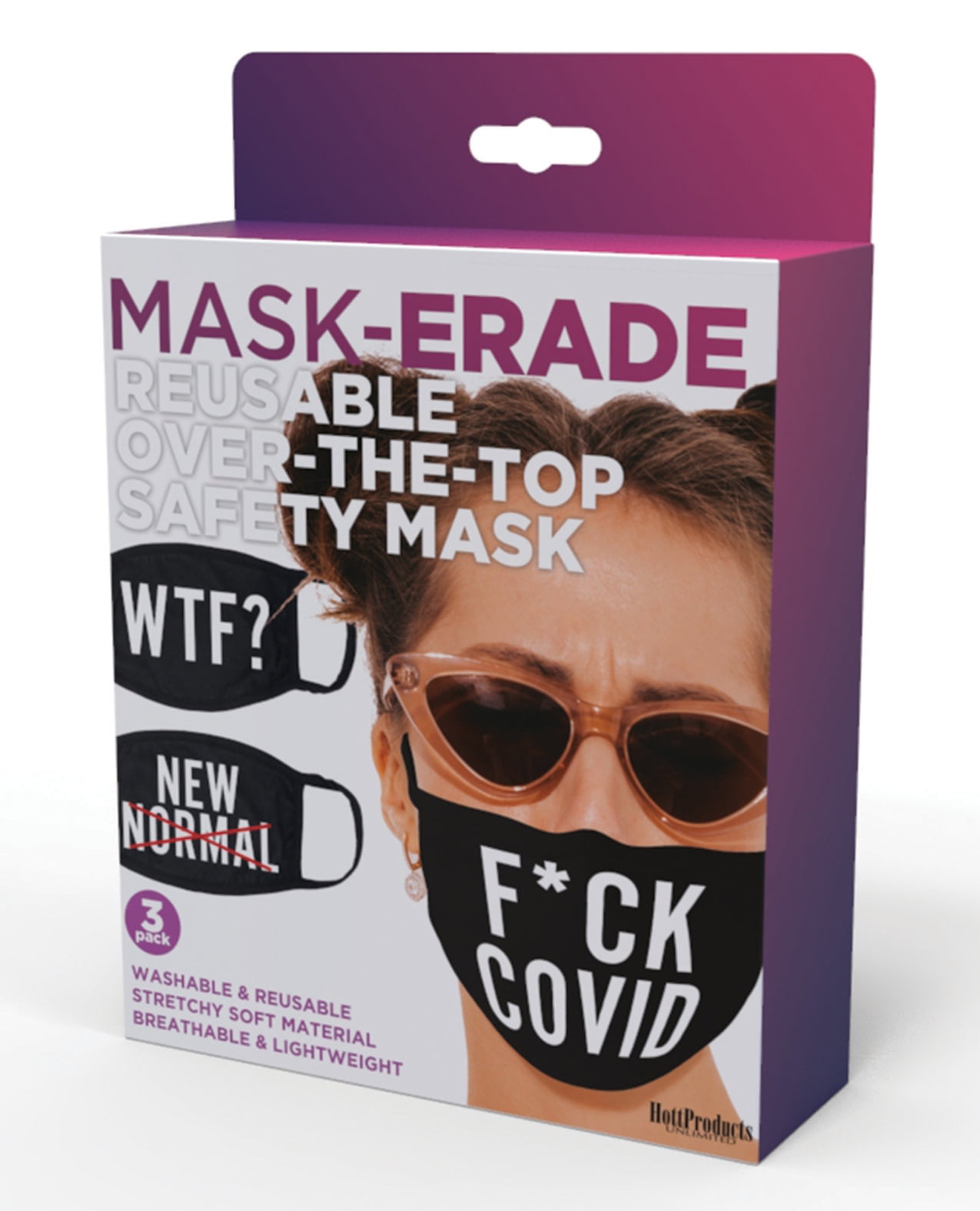 Hott Products Mask-erade Masks - F Covid/WTF?/New Normal X Pack of 3 ...
