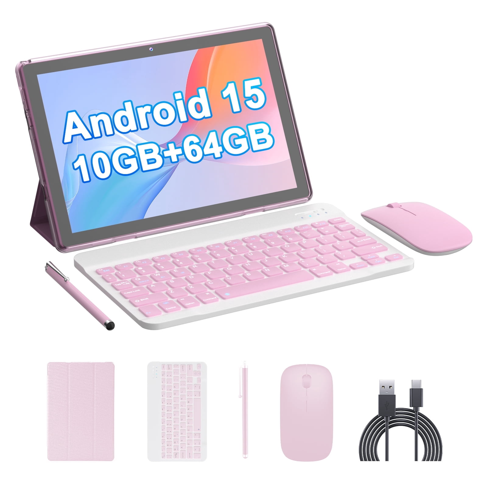 Peicheng 10" Android 15 Tablet, 10(4+6Expand)GB RAM+64GB ROM Tablet Kit ...