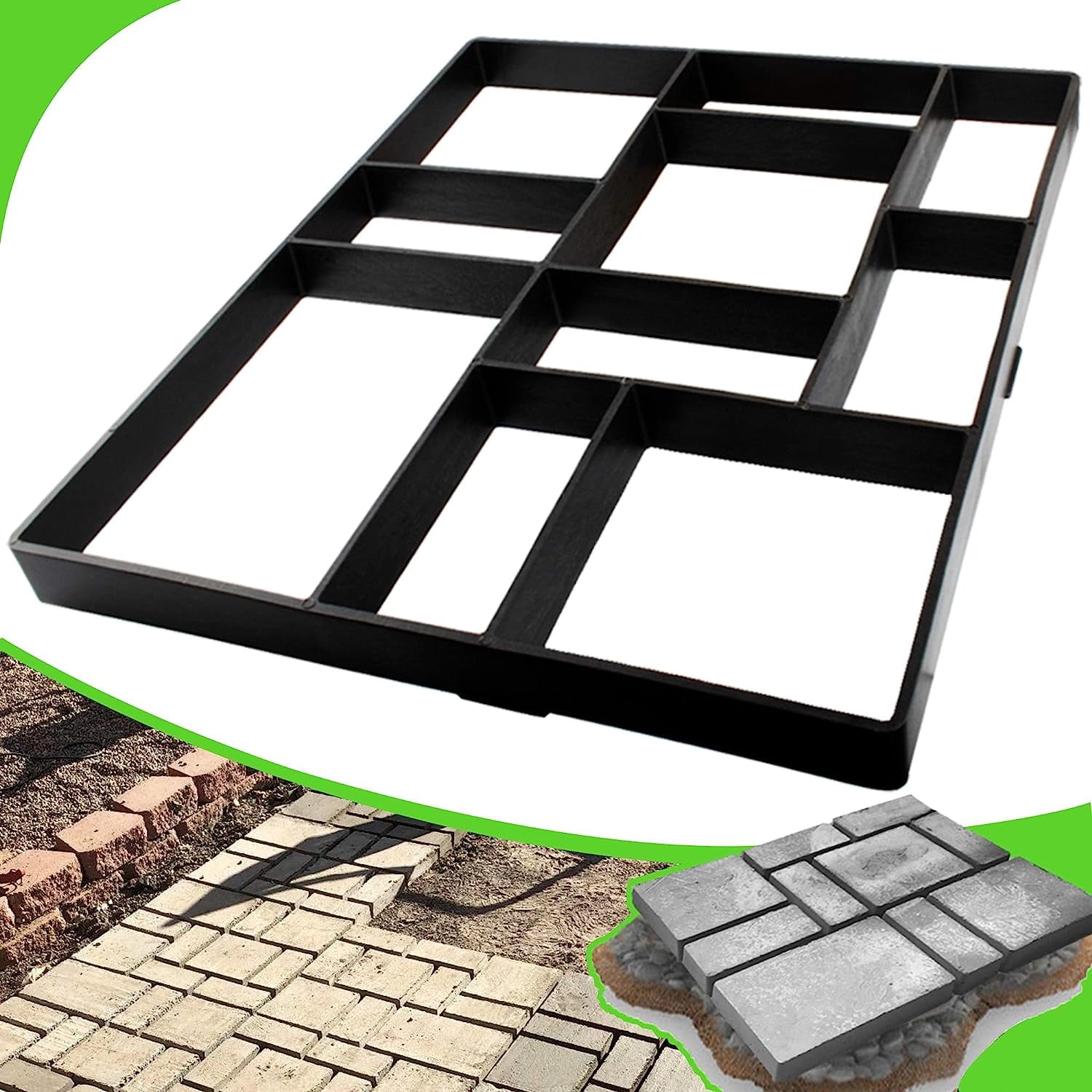 18"x116"x0.2" Walk Maker, Reusable Concrete Path Molds, DIY Garden ...