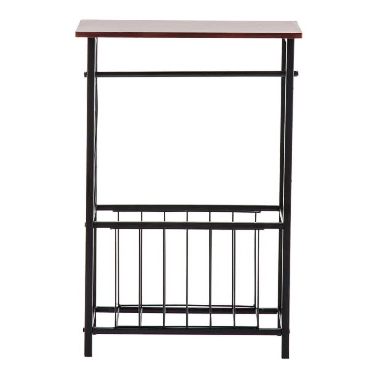 2-Tiers Side Table with Storage Shelf, Simple Nightstand, Small ...