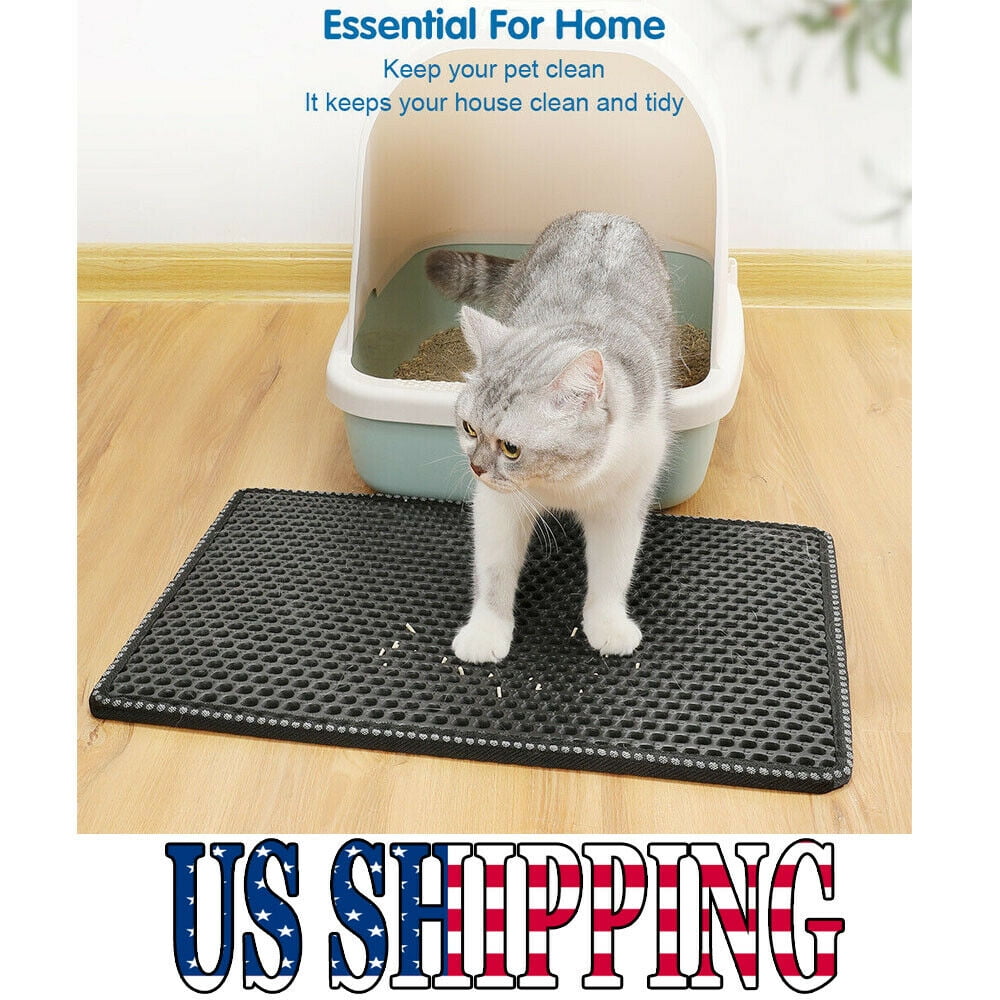 Hottest Cat Litter Mat Grey Trapping for Litter Box, No-Toxic & Large ...