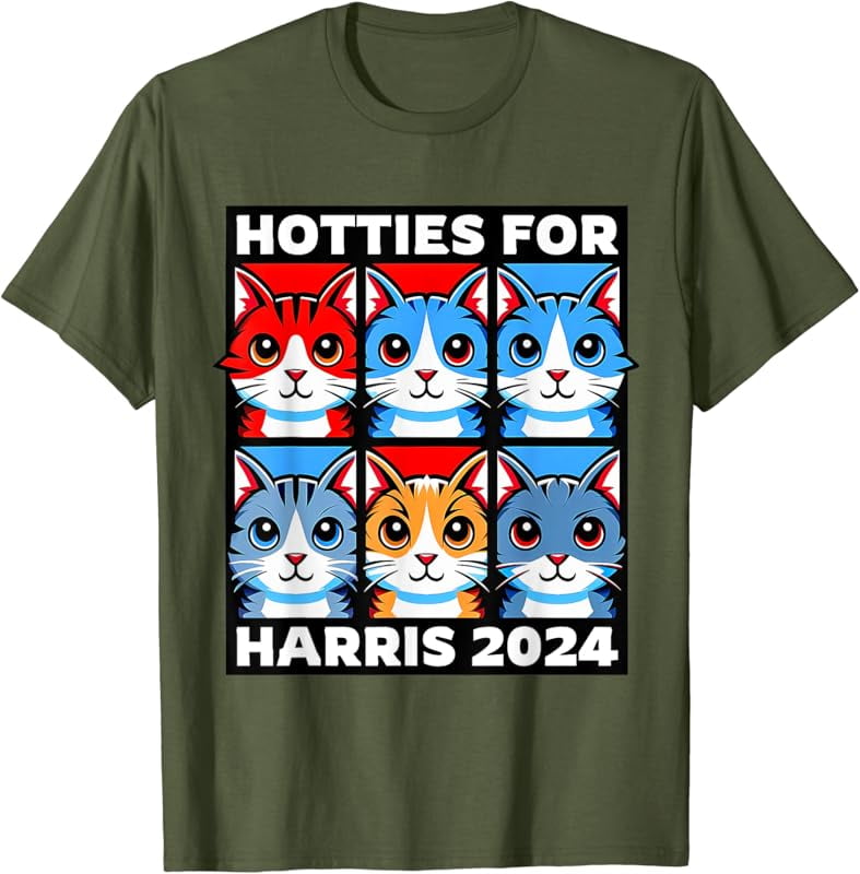 Hotties For Harris 2024, Cat Ladies Kamala Harris T-Shirt - Walmart.com