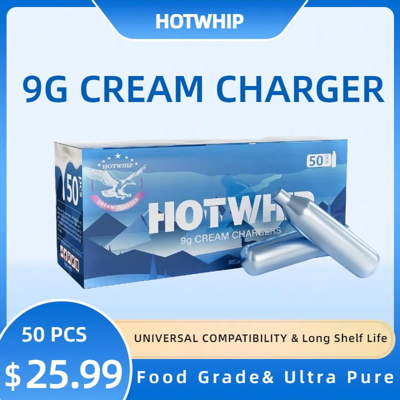 Hotwhip 9-Gram Cream Whipper Charger Food Grade Ultra Pure for Whipped ...
