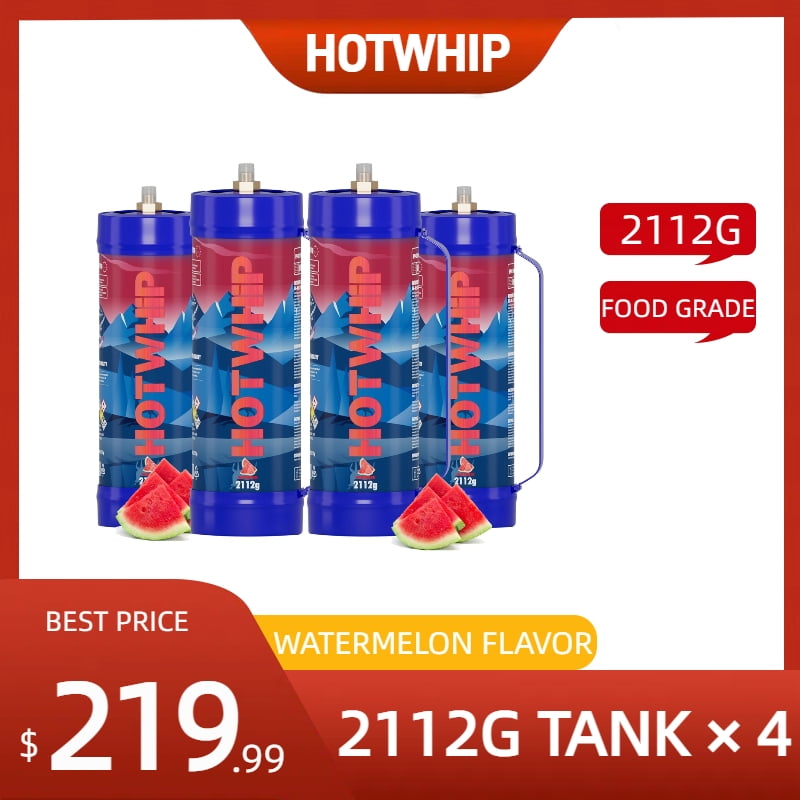 Hotwhip Watermelon Flavor, Whipped Cream Dispenser Cartridge Tank, Nitrous Oxide 3.3L 2112 Gram ...