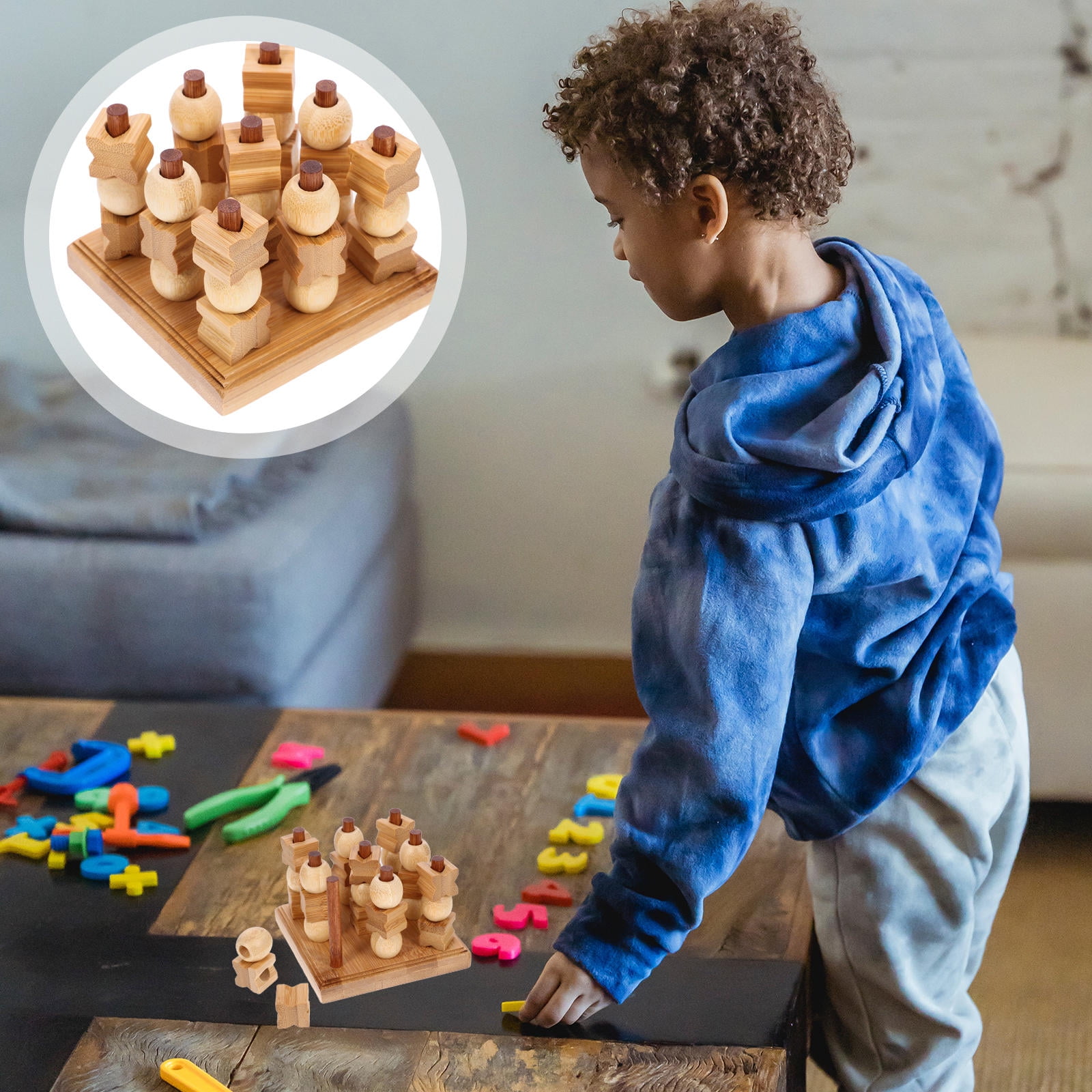 Houderco 1 Set Kids Chess Toy Fun Gameplay Nan Bamboo Children Indoor ...