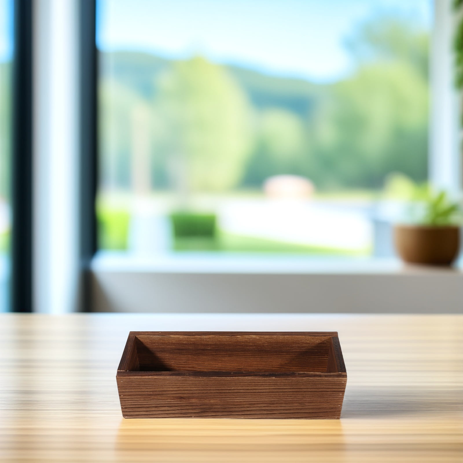 Houderco 1 Set Rectangular Wood Planter Pot for Indoor and Outdoor ...