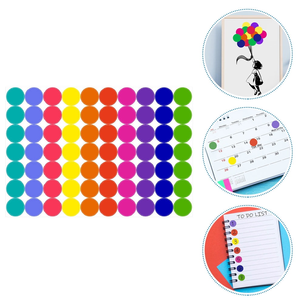 Houderco 10 Sheets Adhesive Circle Coding Labels For Sealing And ...
