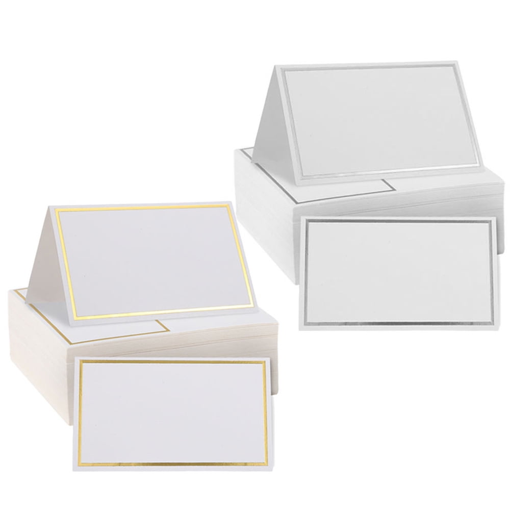 Houderco 100Pcs Tent Card Table Name Cards Gold Paper Name Display Tent ...