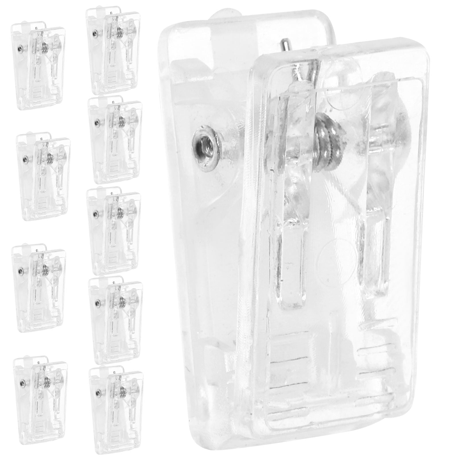 Houderco 10Pcs Clips for ID Card Adhesive Function Transparent ABS ...