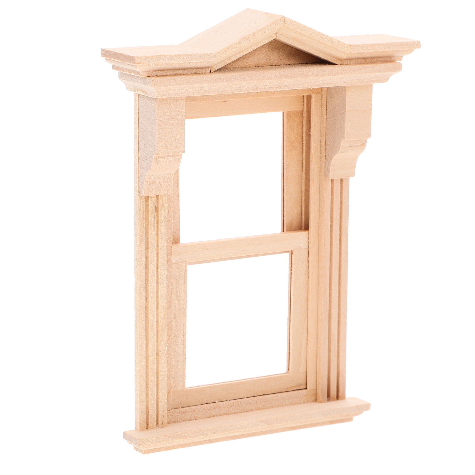 Houderco 1Pcs Khaki Wood Doll House Miniature Window for Simulation ...