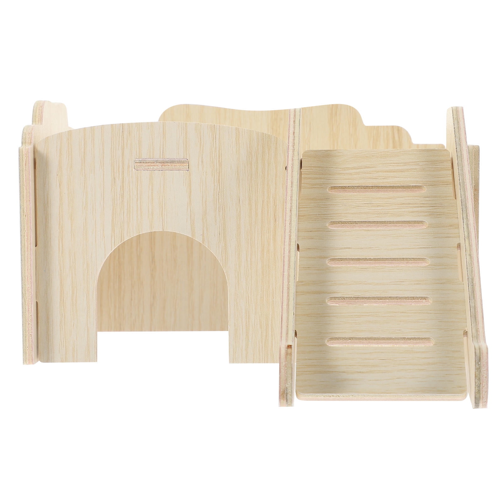 Houderco 1Pcs Khaki Wood Hamster Castle Small Pet Hideout House 7.47X6 ...