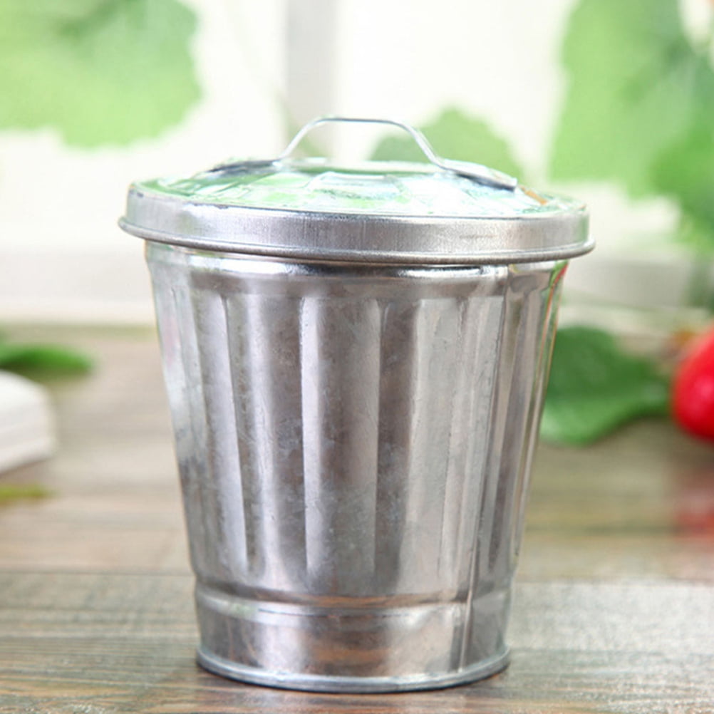 Houderco 4Pcs Countertop Trash Bin Silver 3.73X3.54X3.54In Iron Storage ...
