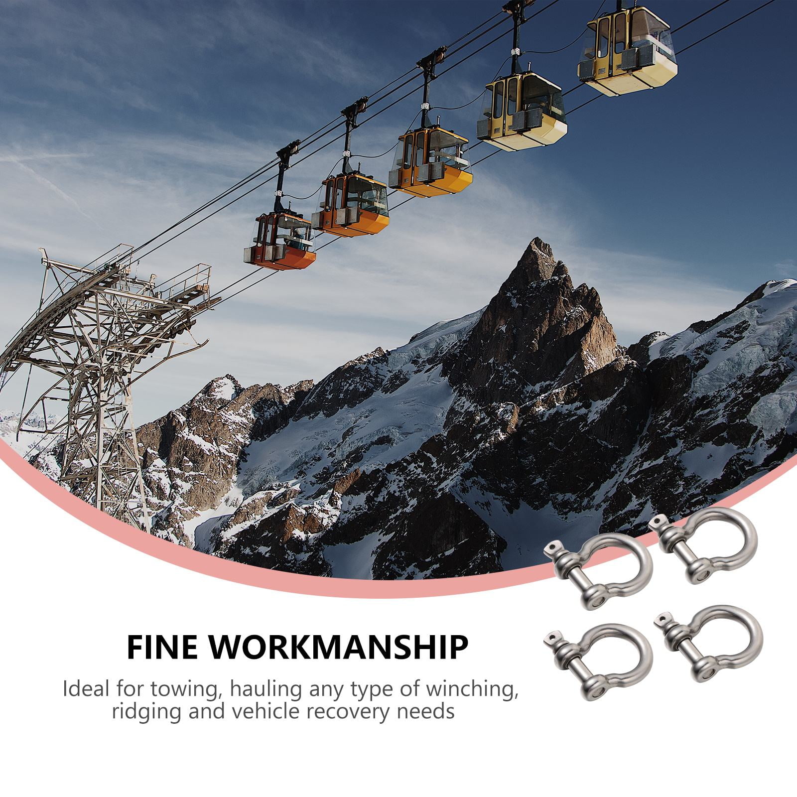 Houderco 4Pcs D-Shaped Shackle Lifting Shackles 3.7X3.7cm 304 Stainless ...