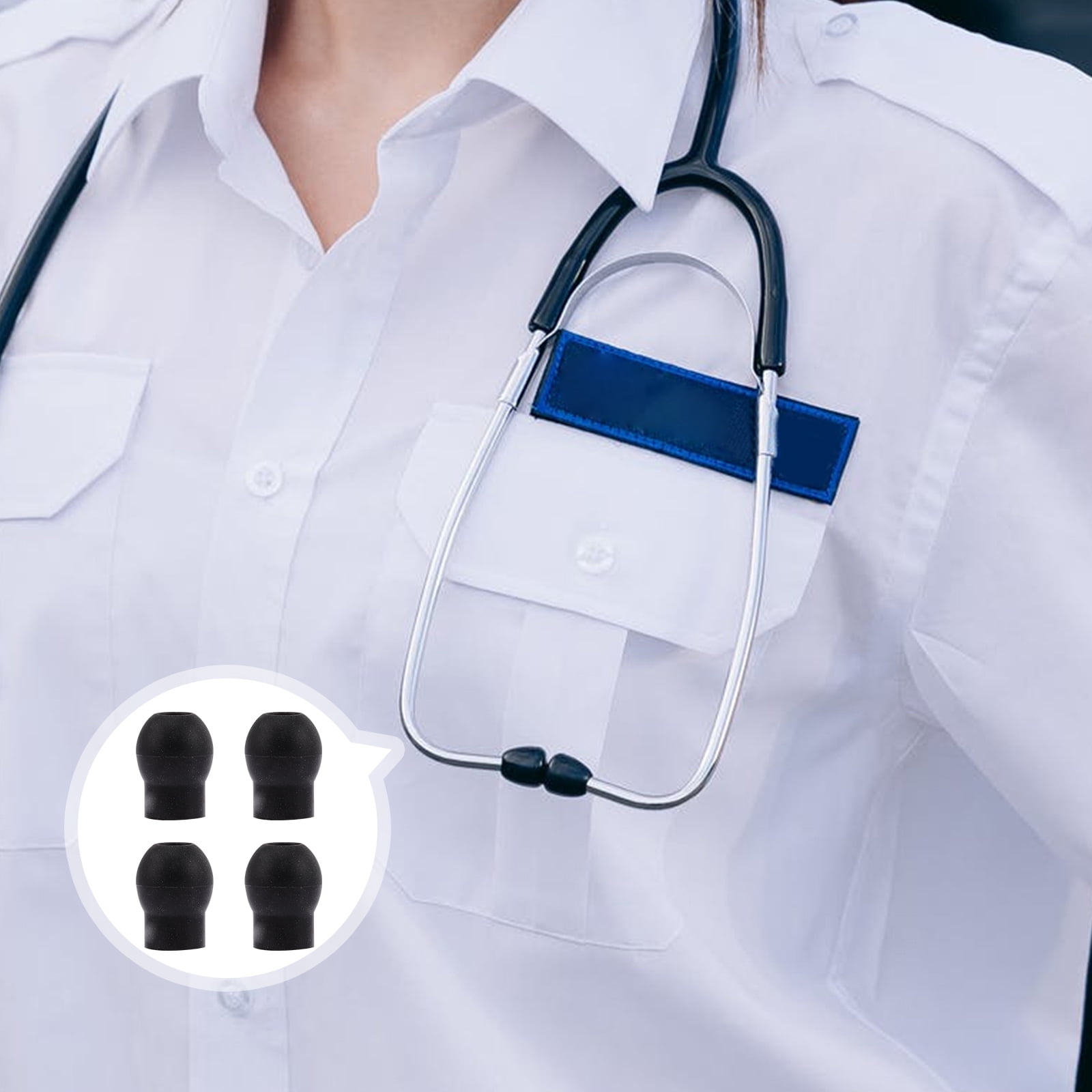 Houderco 4Pcs Oval PVC Earbuds for Stethoscope Accessories in Hospitals ...
