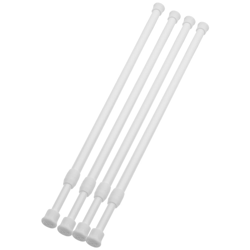Houderco 4Pcs Retractable Curtain Rod for Hanging Curtains No-Drill ...