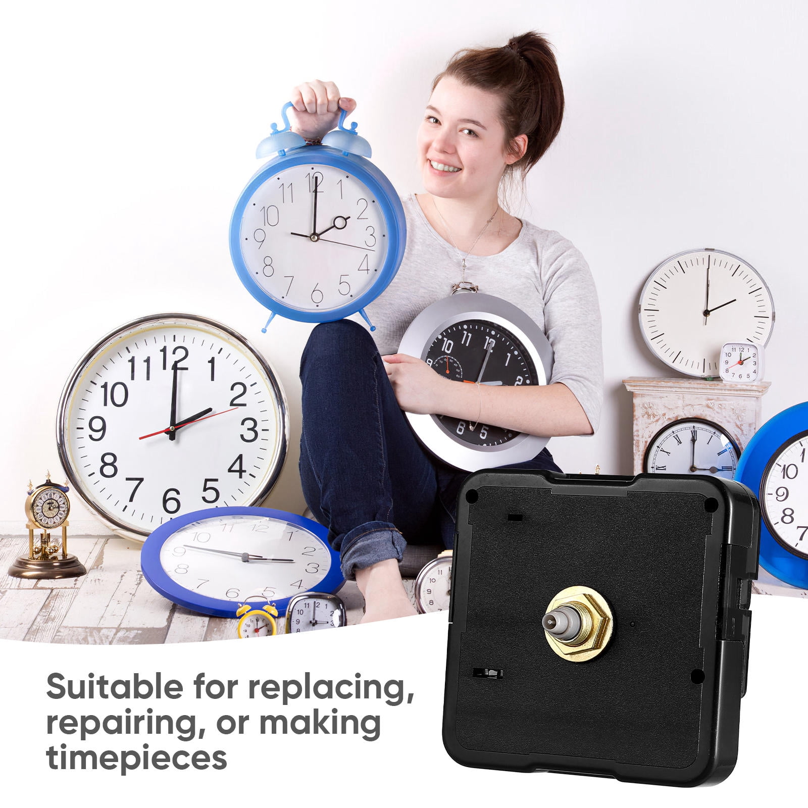 Houderco Clock Mechanism Replacement, Movement Battery Operated Quartz ...