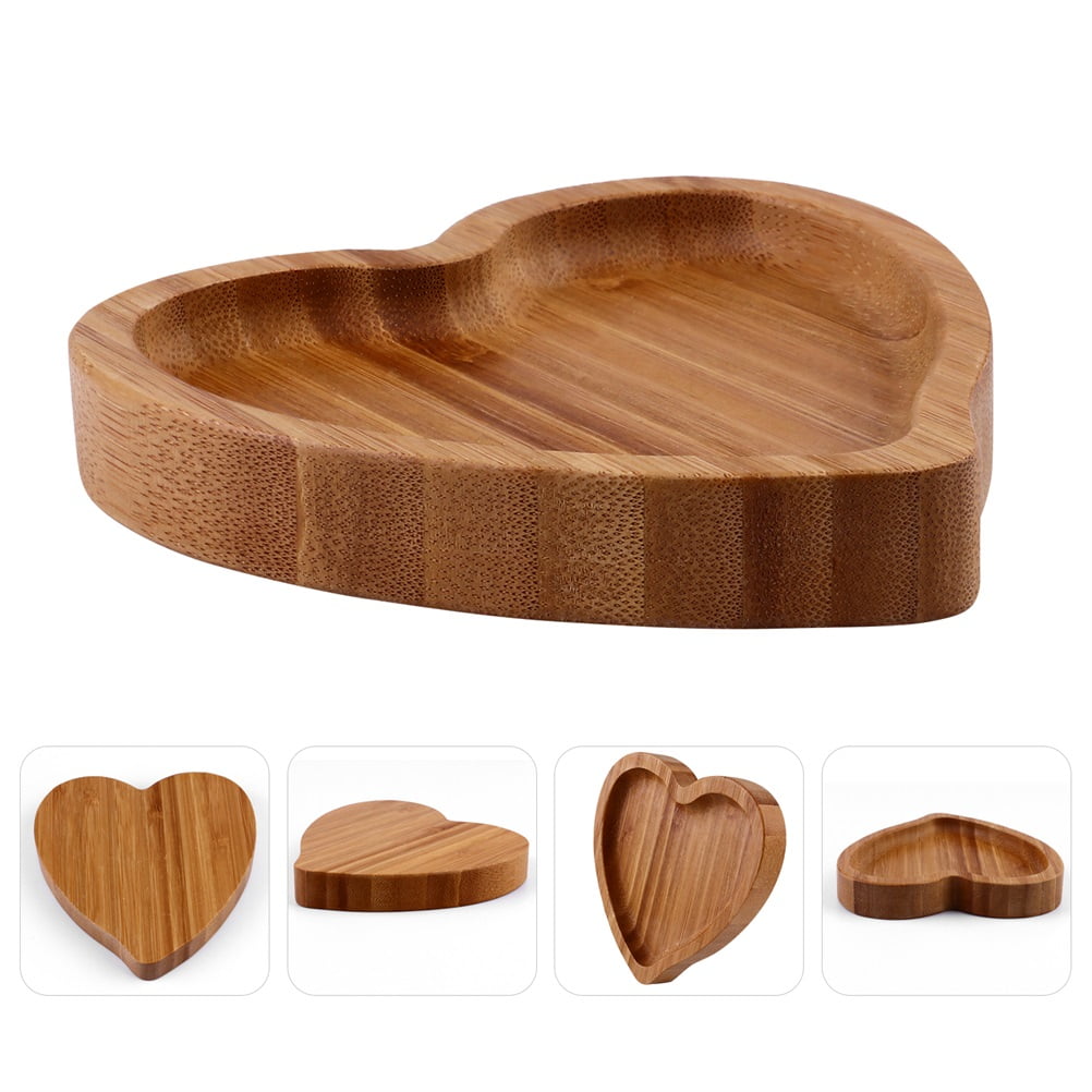 Houderco Heart Shaped Wooden Serving Tray 1Set for Food Serving in ...
