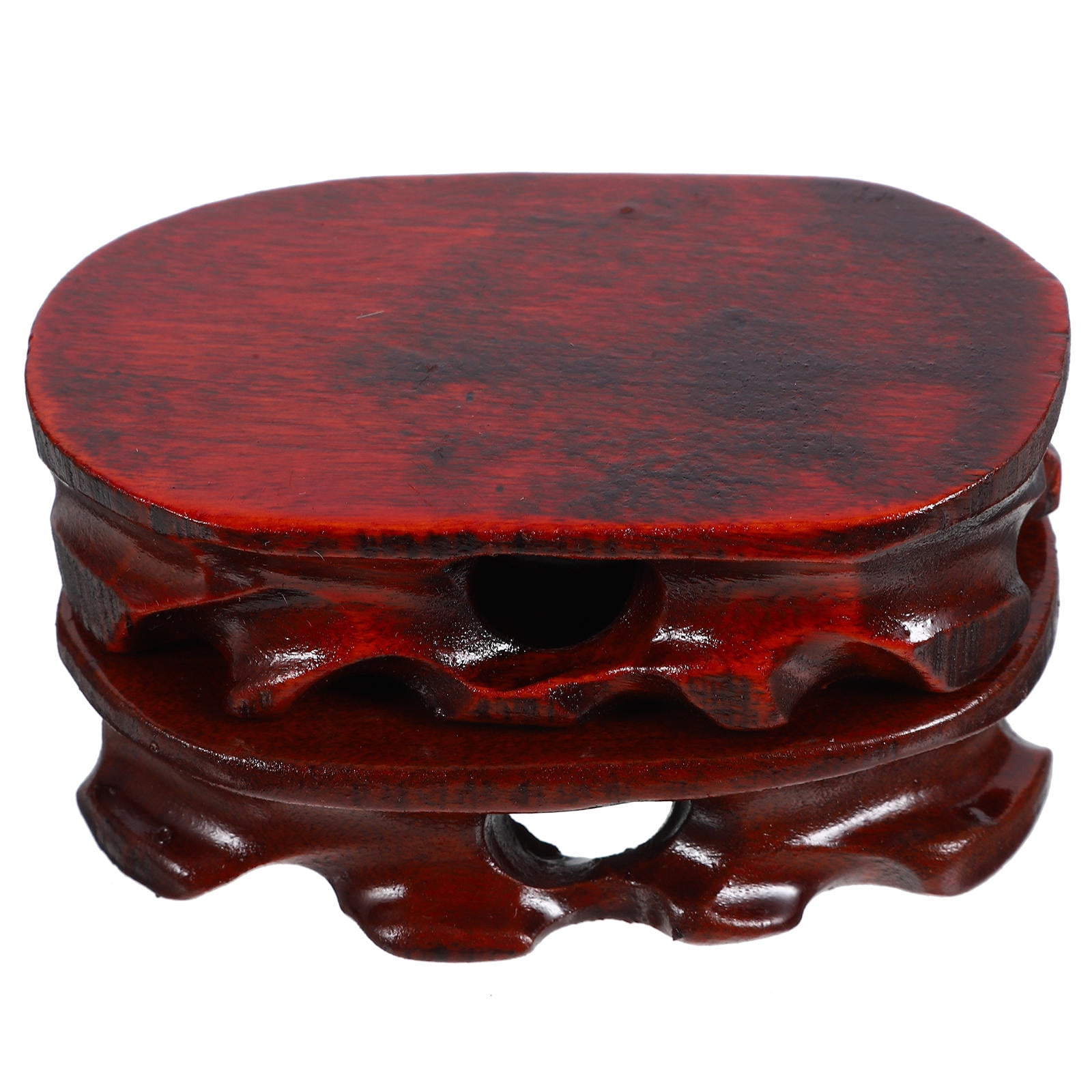 Houderco Oval Wooden Stand Dark Red Wood Long Term Use Collectors ...