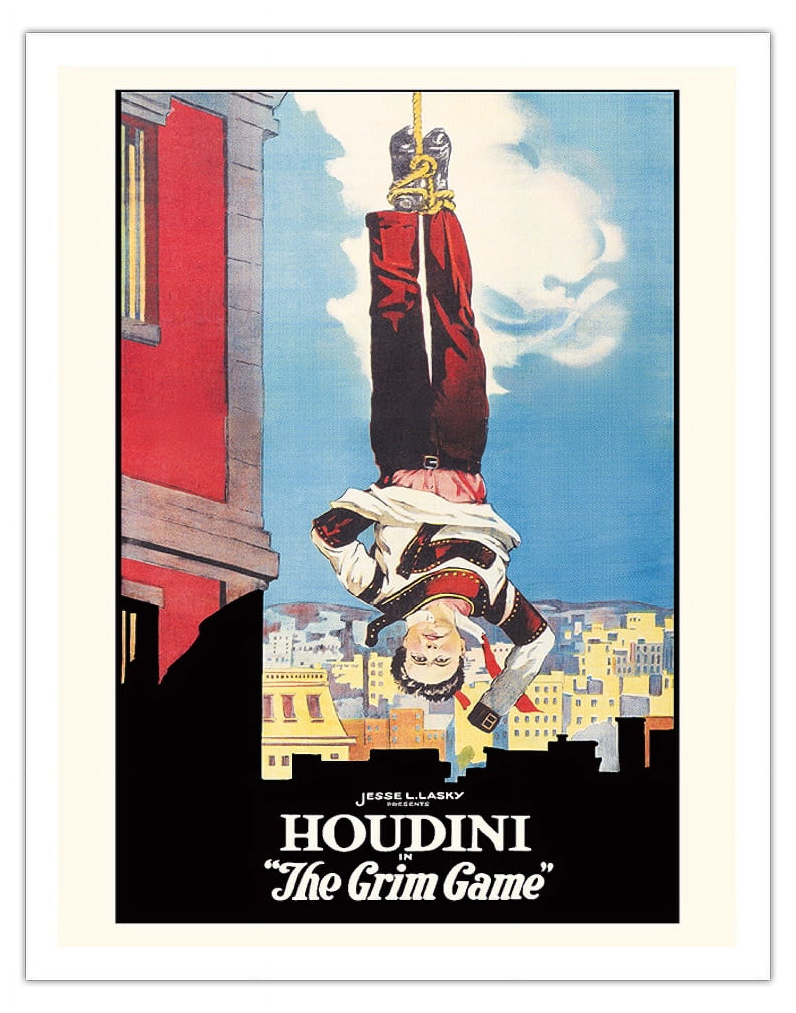 Houdini in The Grim Game - Vintage Film Movie Poster c.1919 - Fine Art ...