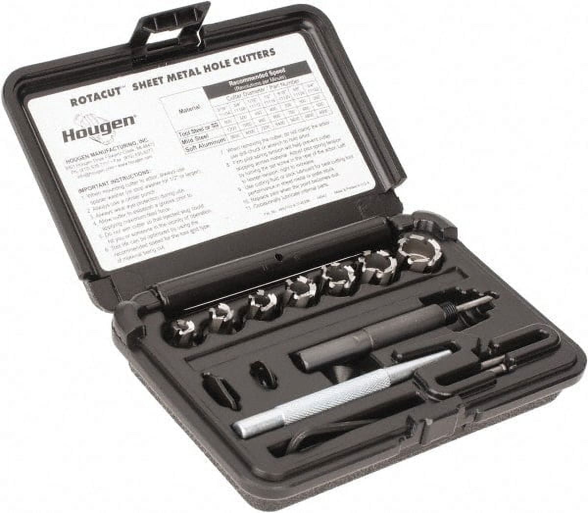 Hougen 10 Piece, 5/16 to 3/4" Cutter Diam, 1/4" Cutting Depth, HSS ...