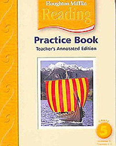 Pre-Owned Houghton Mifflin Reading Practice Book - Teacher's Edition: Grade 5 Volume 1 Paperback ...