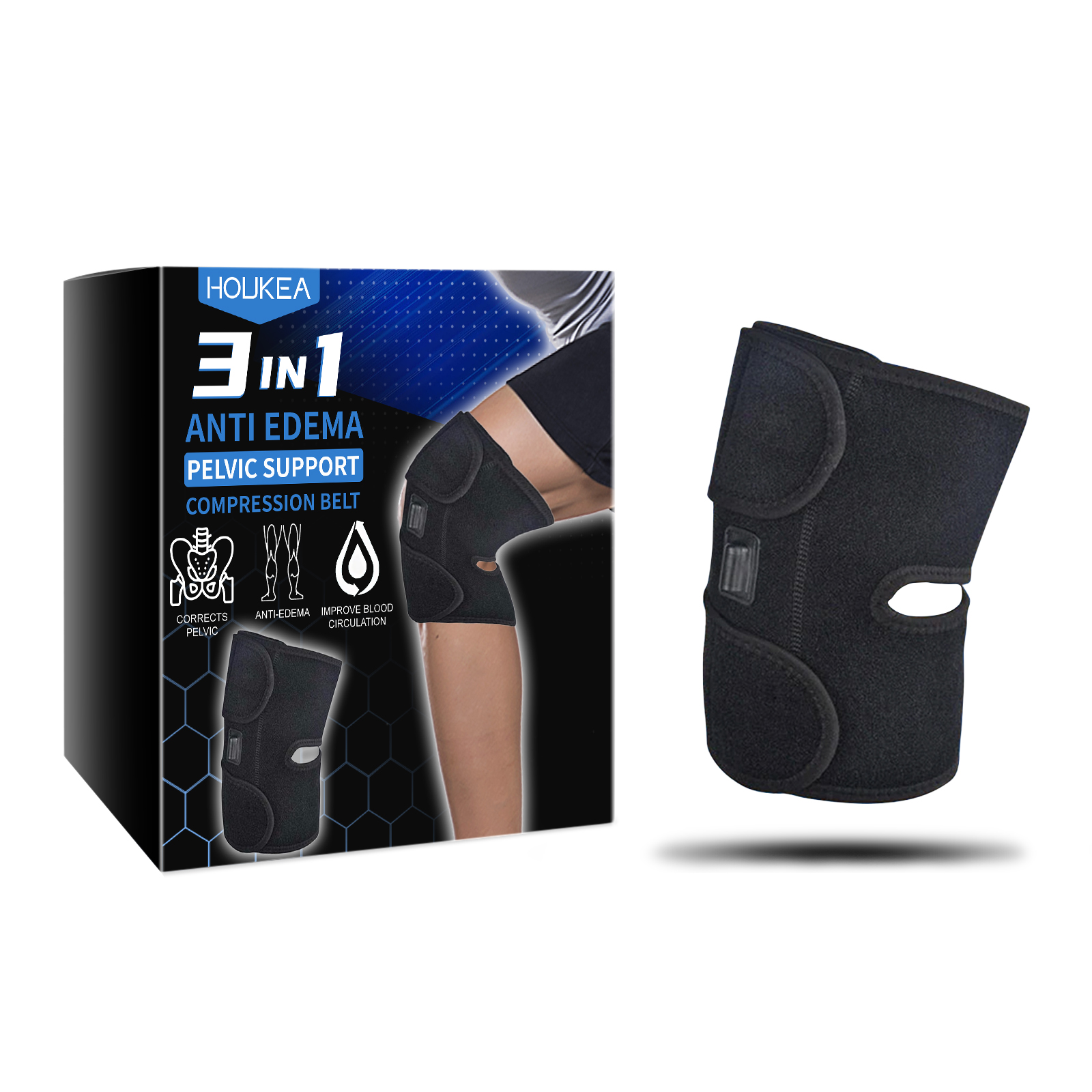 Houkea 3 In 1 Anti Edema Pelvic Support Compression Belt, Ease Leg ...