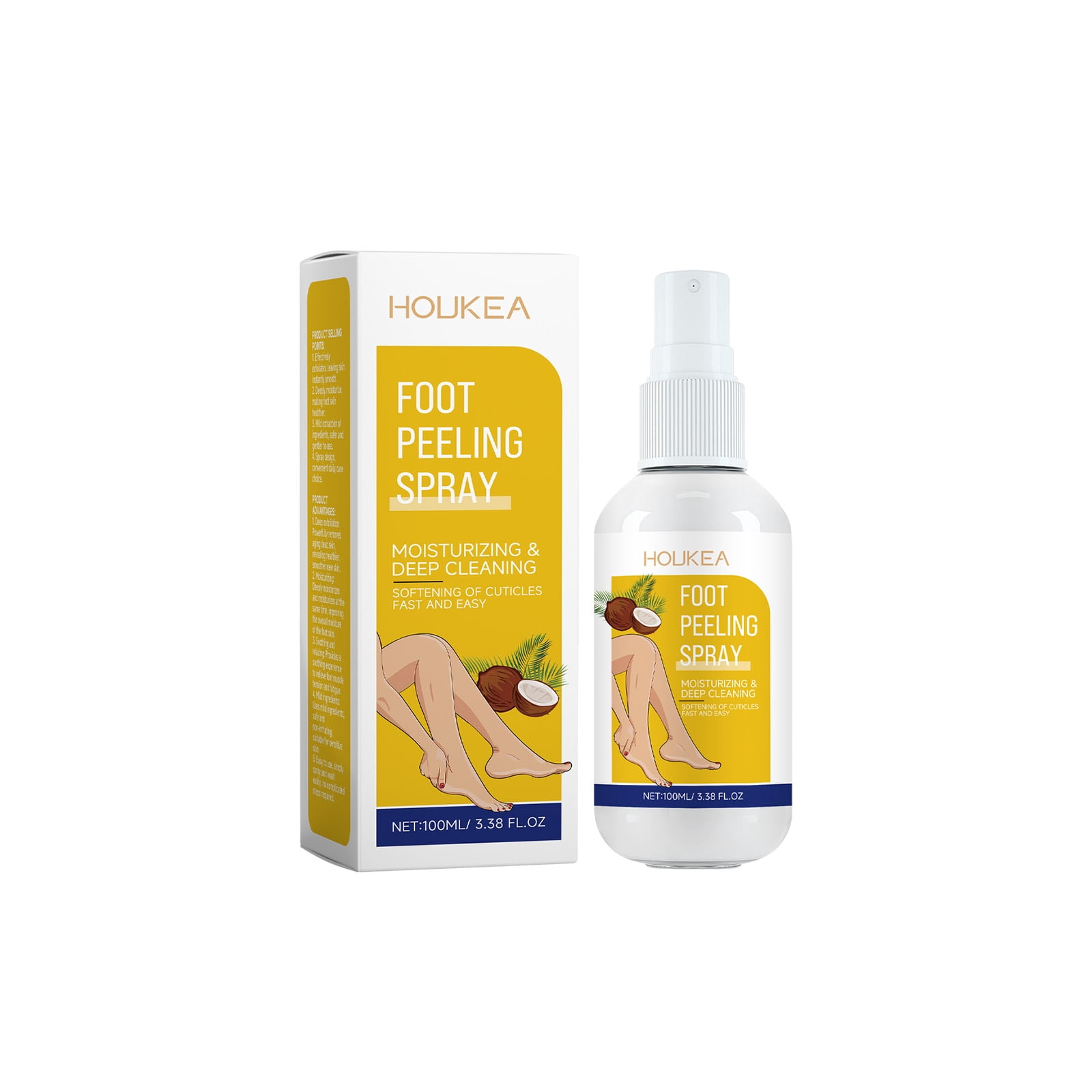 Houkea Foot Exfoliator Spray Gentle Cleansing Foot Soft Skin ...