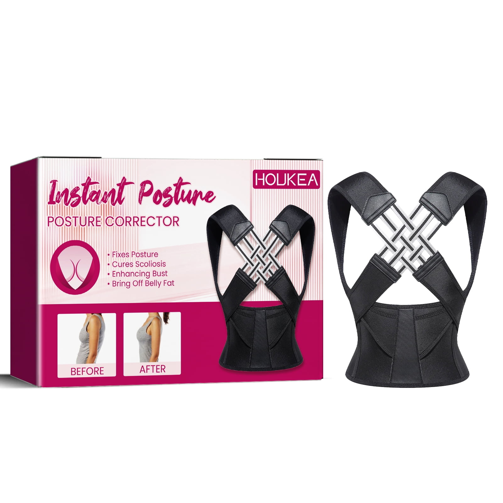 Houkea Posture Corrector, Student Child Form Back Sitting Corrector ...