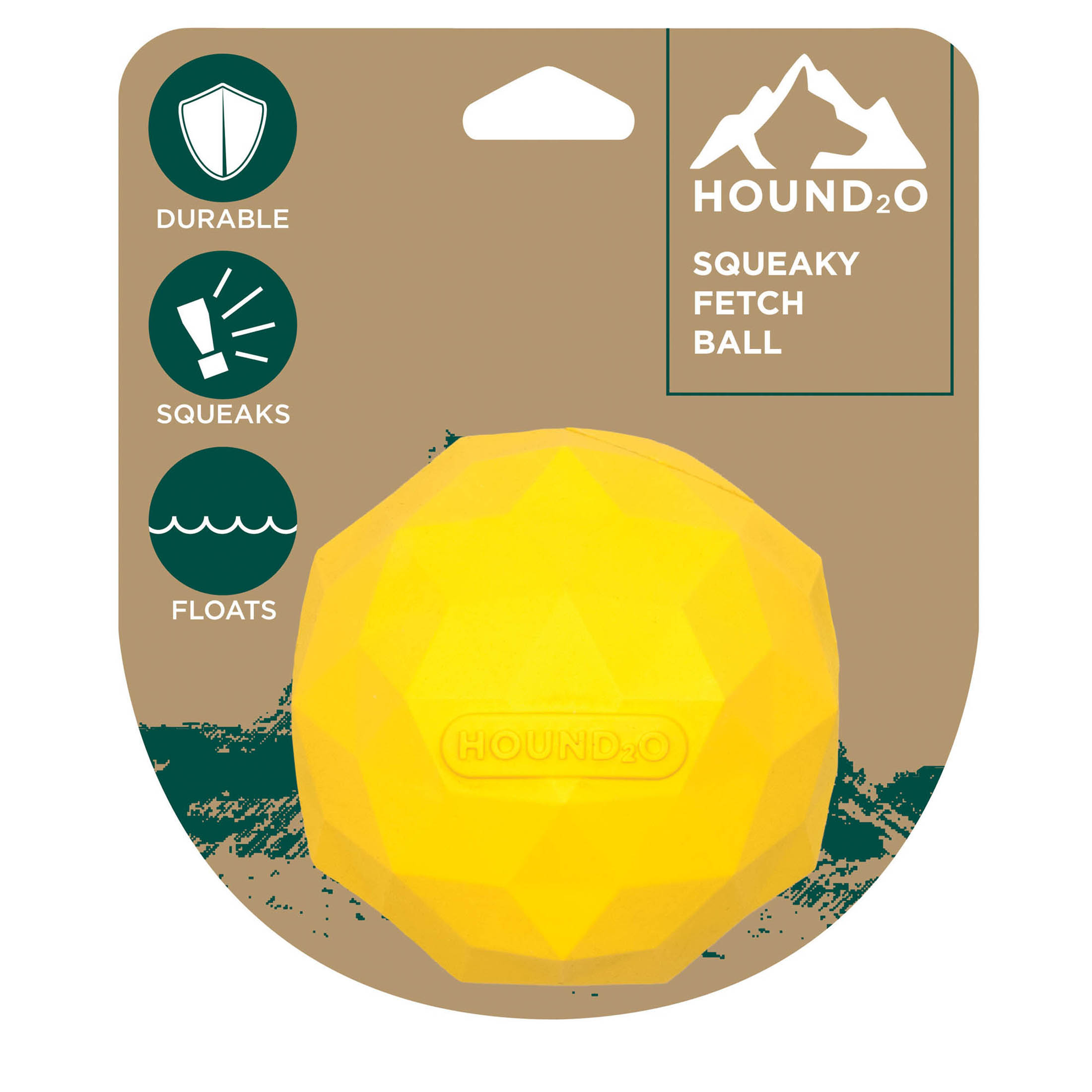 Hound2O Dog Chew Toys - Squeaky Fetch Ball, Orange - Tough, Engaging ...