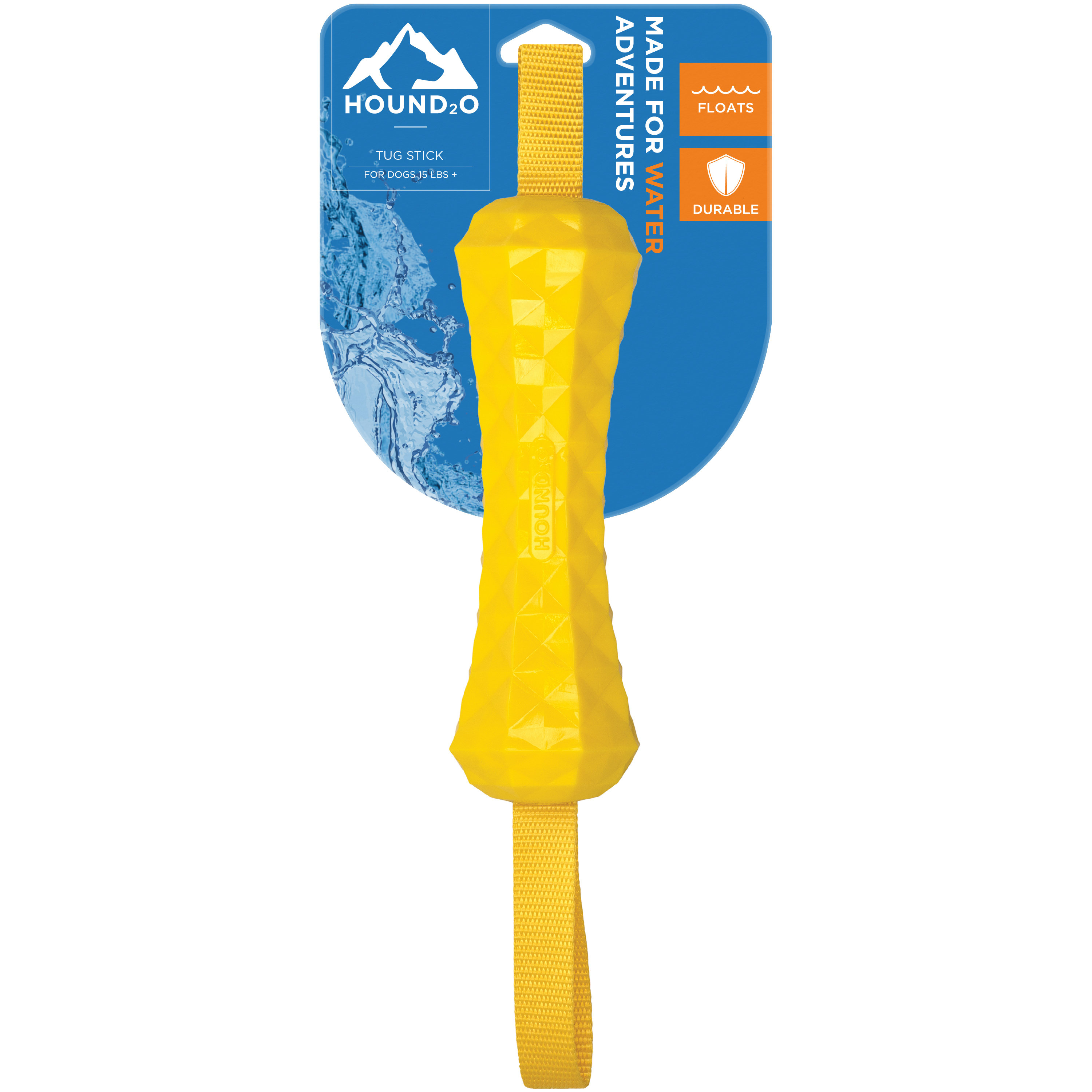 Hound2O Dog Toys | Floating Tug of War Tug Stick, Yellow | Durable ...