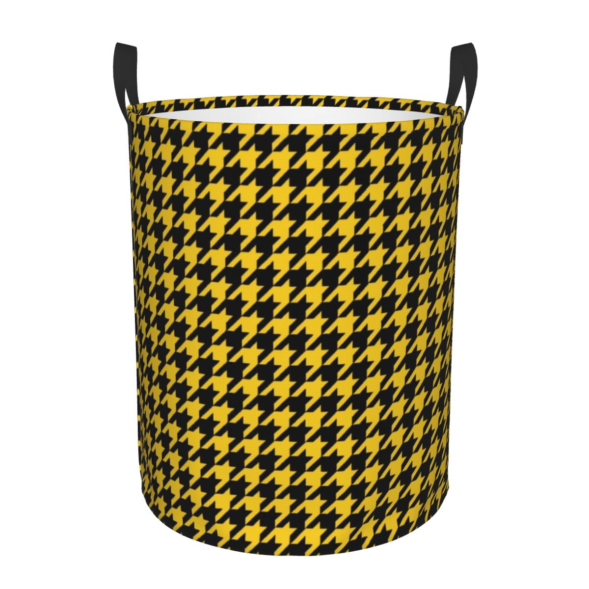 Houndstooth Black And White Checkered Laundry Basket Dogstooth ...