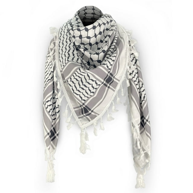 Houndstooth Palestine Keffiyeh Arafat Hatta, Cotton Scarf with Tassels ...