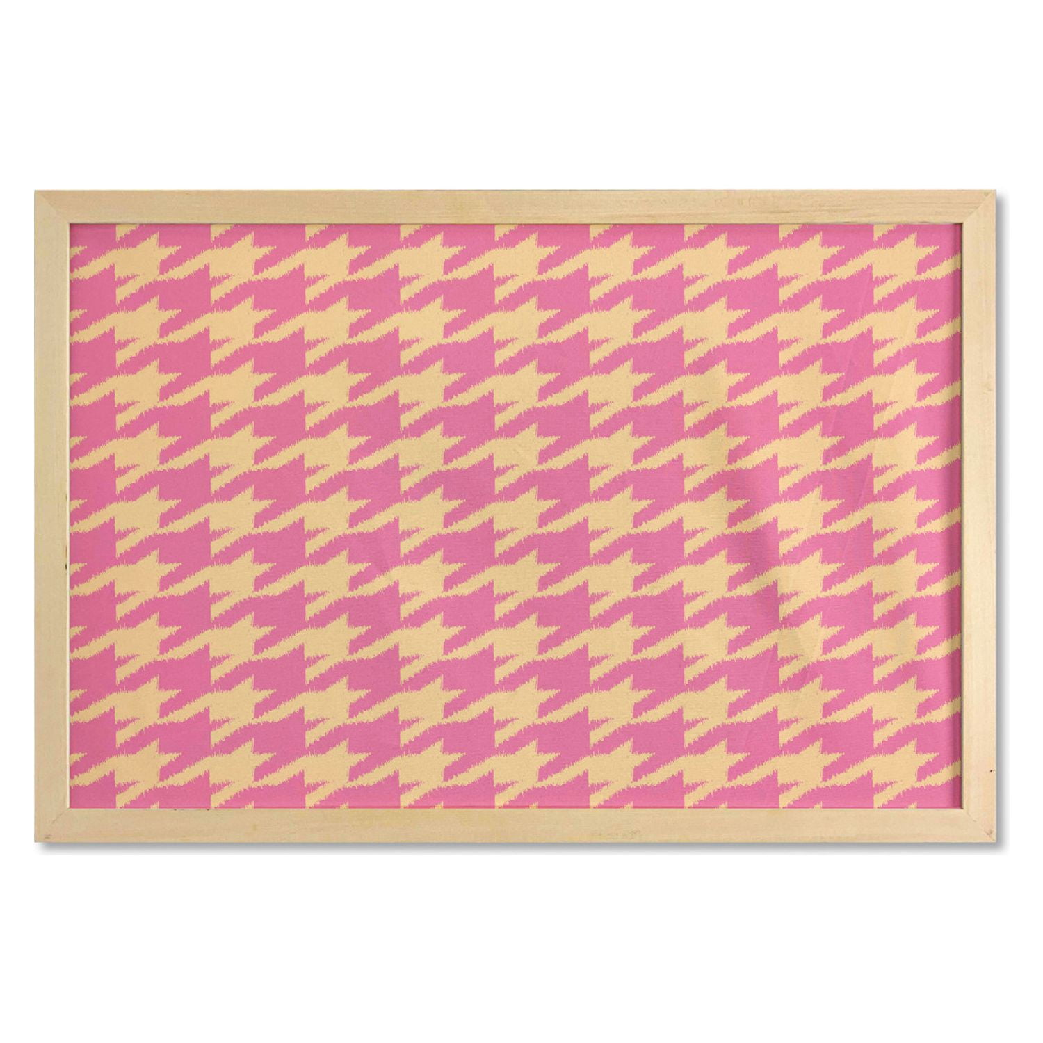 Houndstooth Wall Art with Frame, Hand Drawn Ikat Pattern Traditional ...