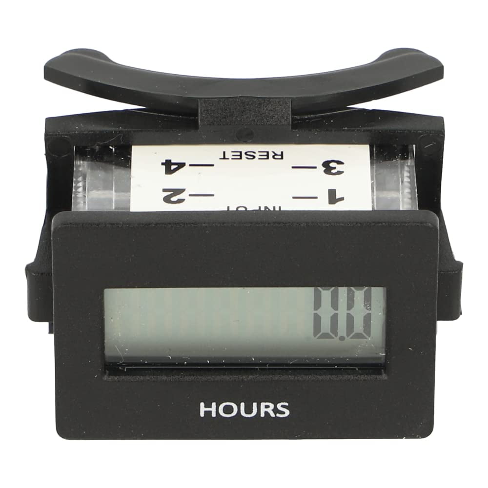 | Hour Meter, 10-300VAC/DC Input, 8 Digit, Rectangular with Fixing Clip ...