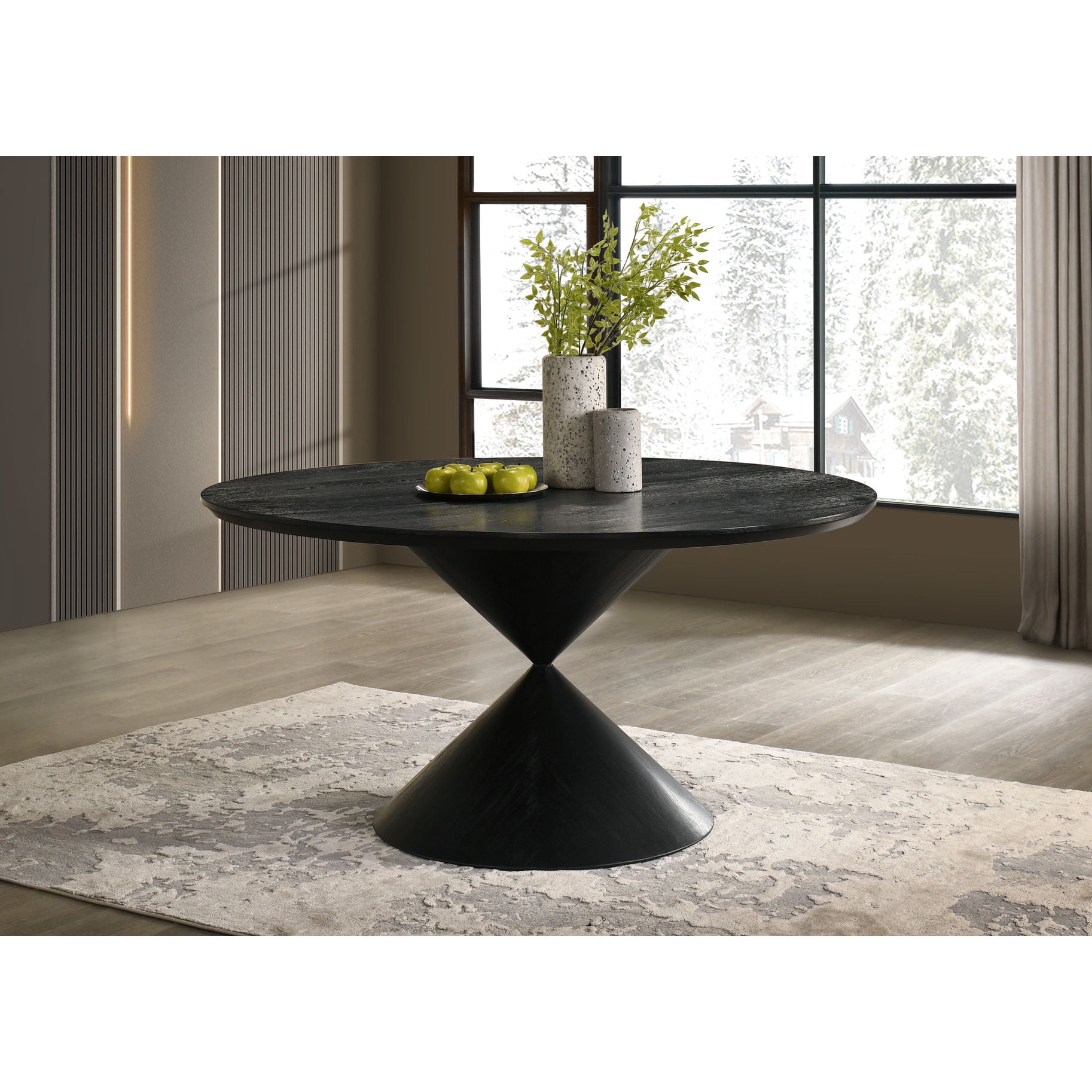 Hourglass Base 59-Inch Table+Comfortable Seating"-"Family Gatherings ...