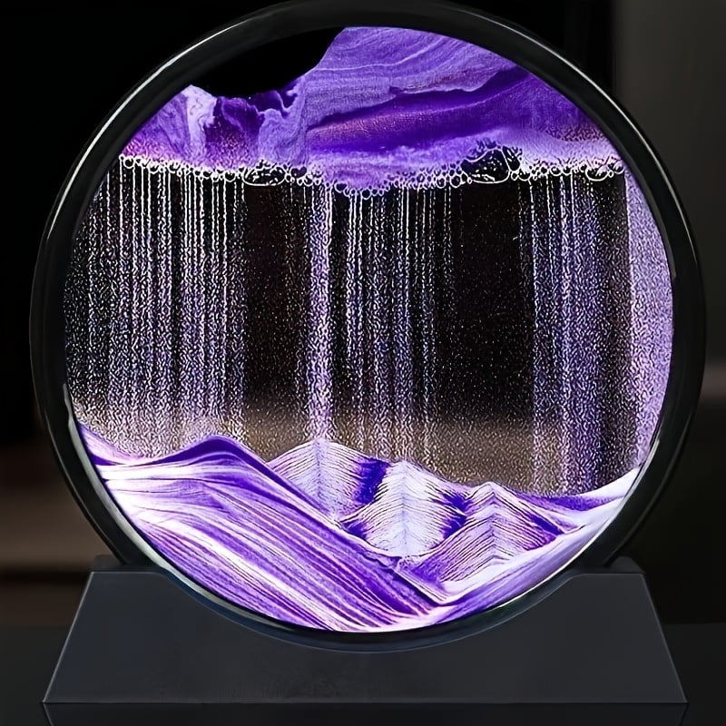 3D LED Moving Sand Art Ornament – Dynamic Sandscape, Hourglass Design ...