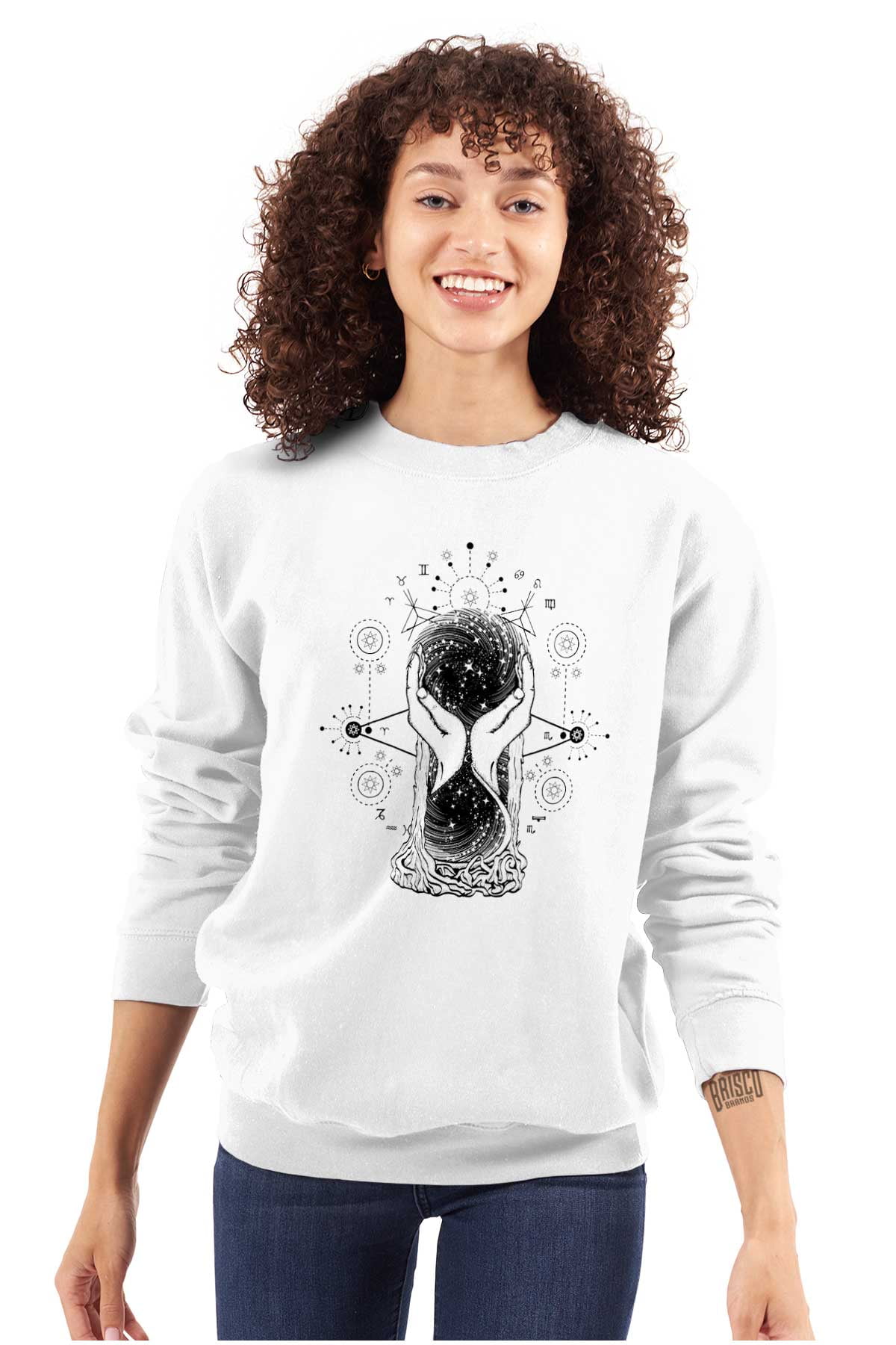 Hourglass Hands Crystal Ball Celestial Women Plus Size Sweatshirt ...