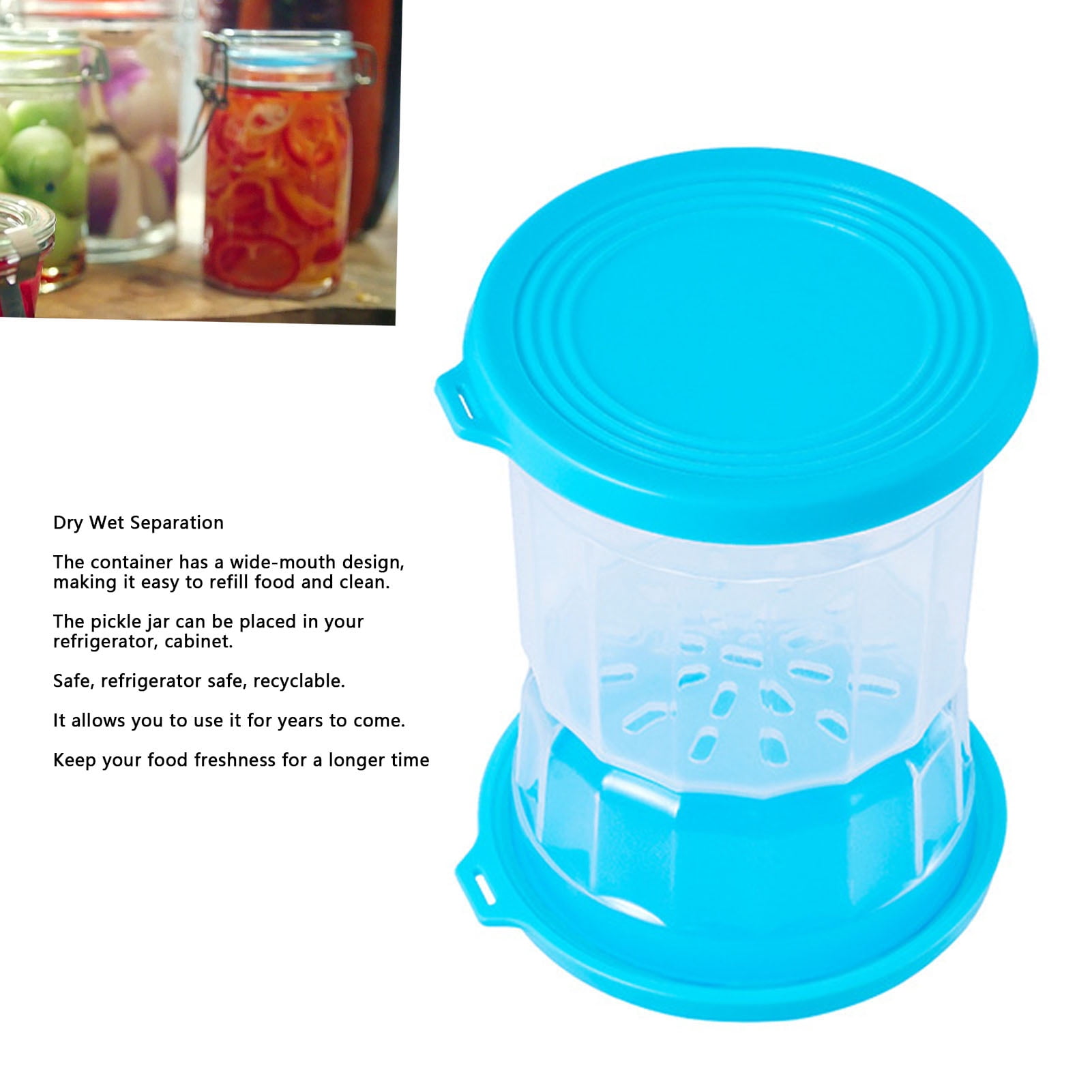 Hourglass Pickle Container: Unique Flip Design Keeps Pickles Brined Flavorful, Durable PP ...