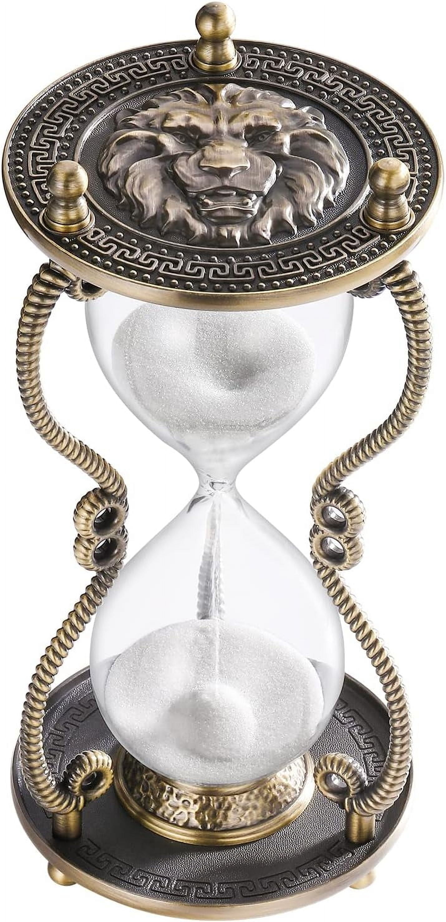 Hourglass Sand Timer 60 Minute:Large Lion Brass Carved Sand Clock ...