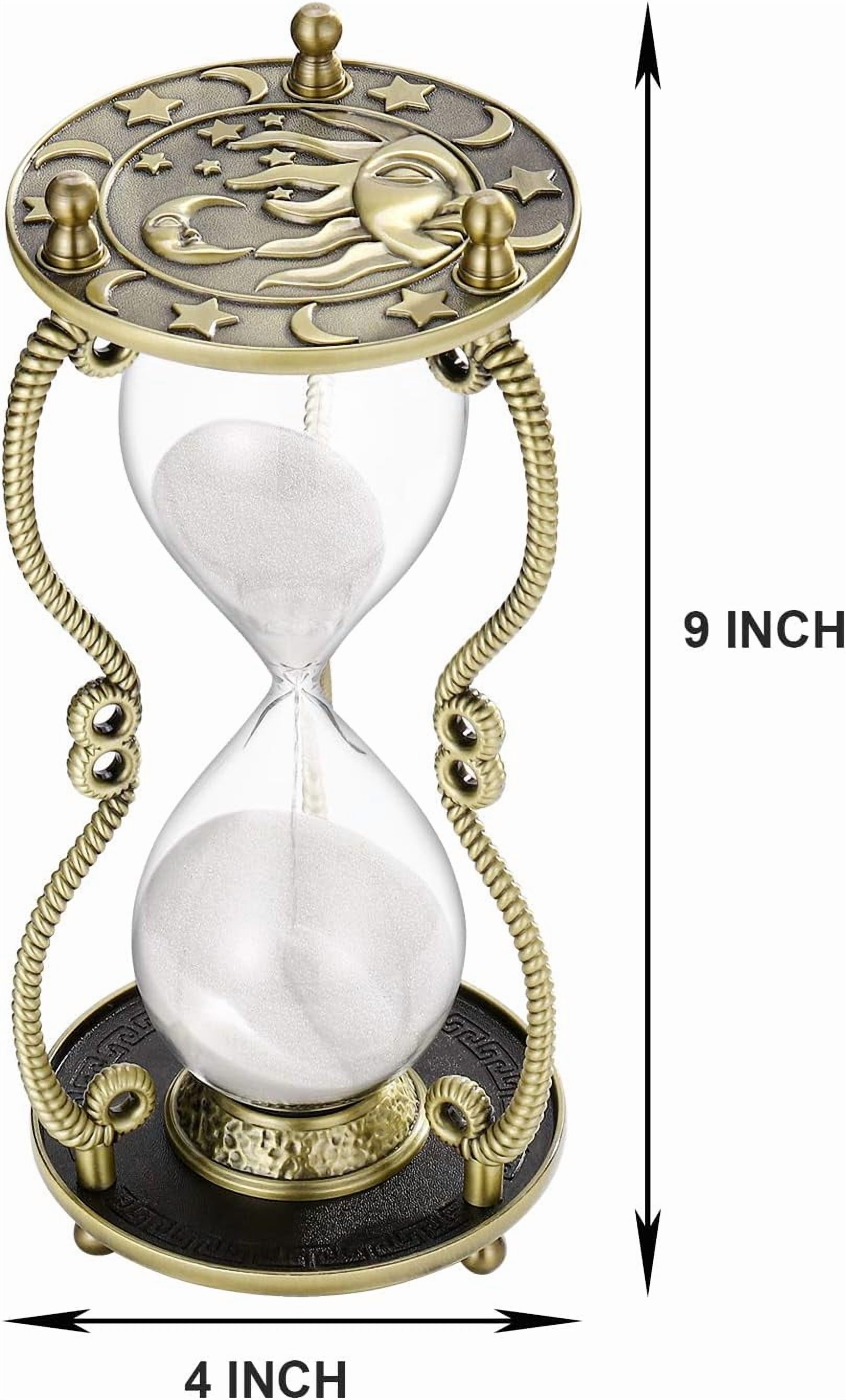 Hourglass Sand Timer 60 Minute - Sun & Moon Engraving Brass Sand Clock ...