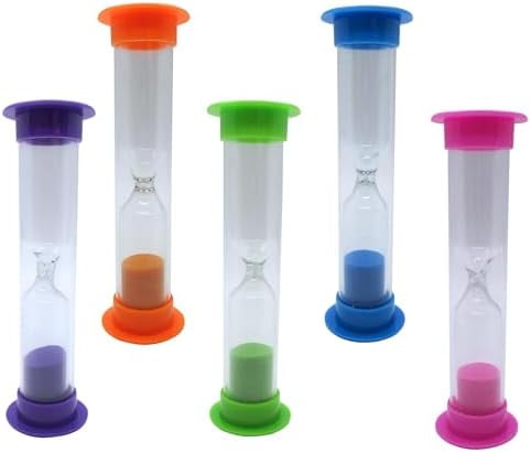 Hourglass Sand Timer - Set of 5-2 Minute Sand Timers in Orange, Pink ...