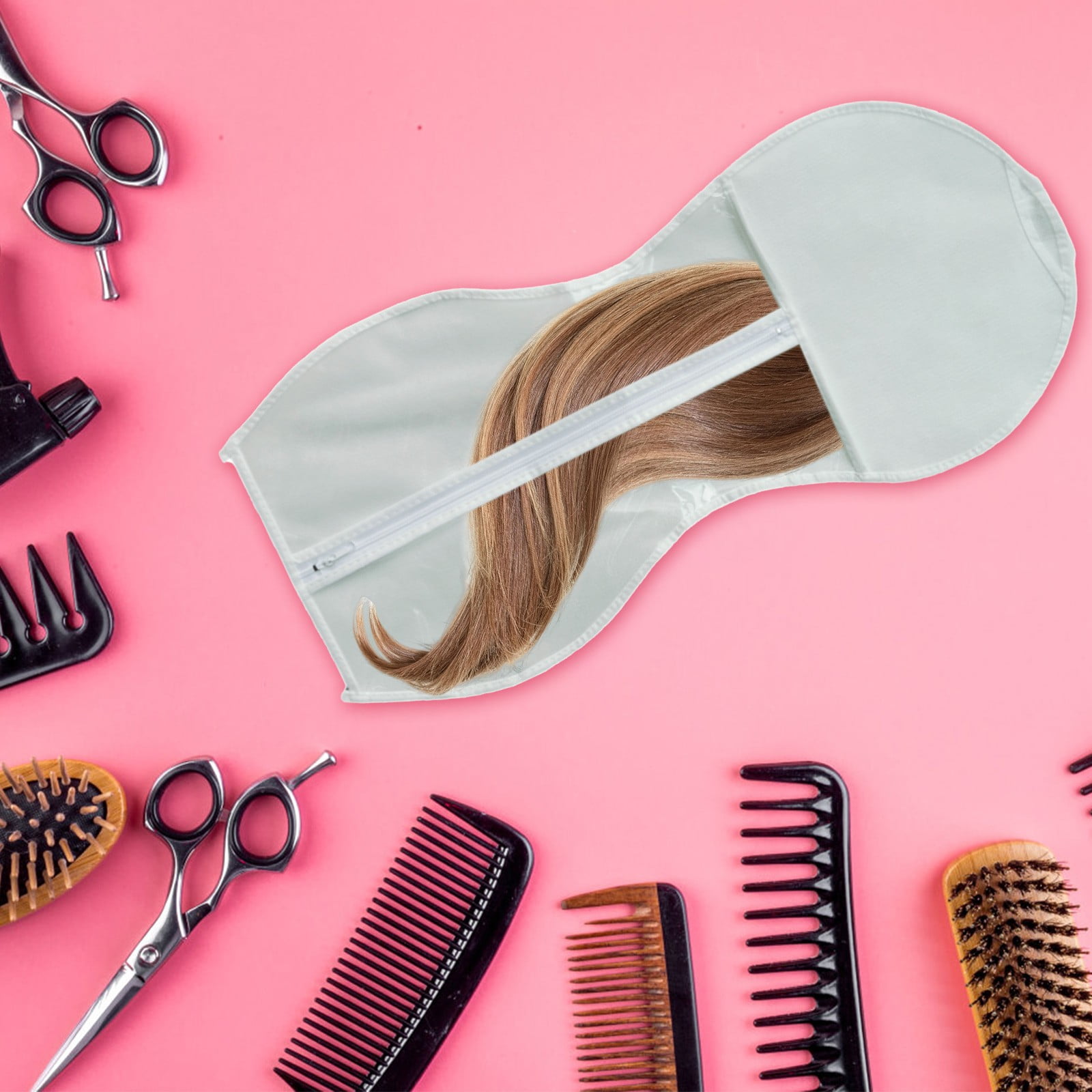 Hourglass-Shaped Wig Storage Bag with Hanger -Extra Long Hair Extension ...