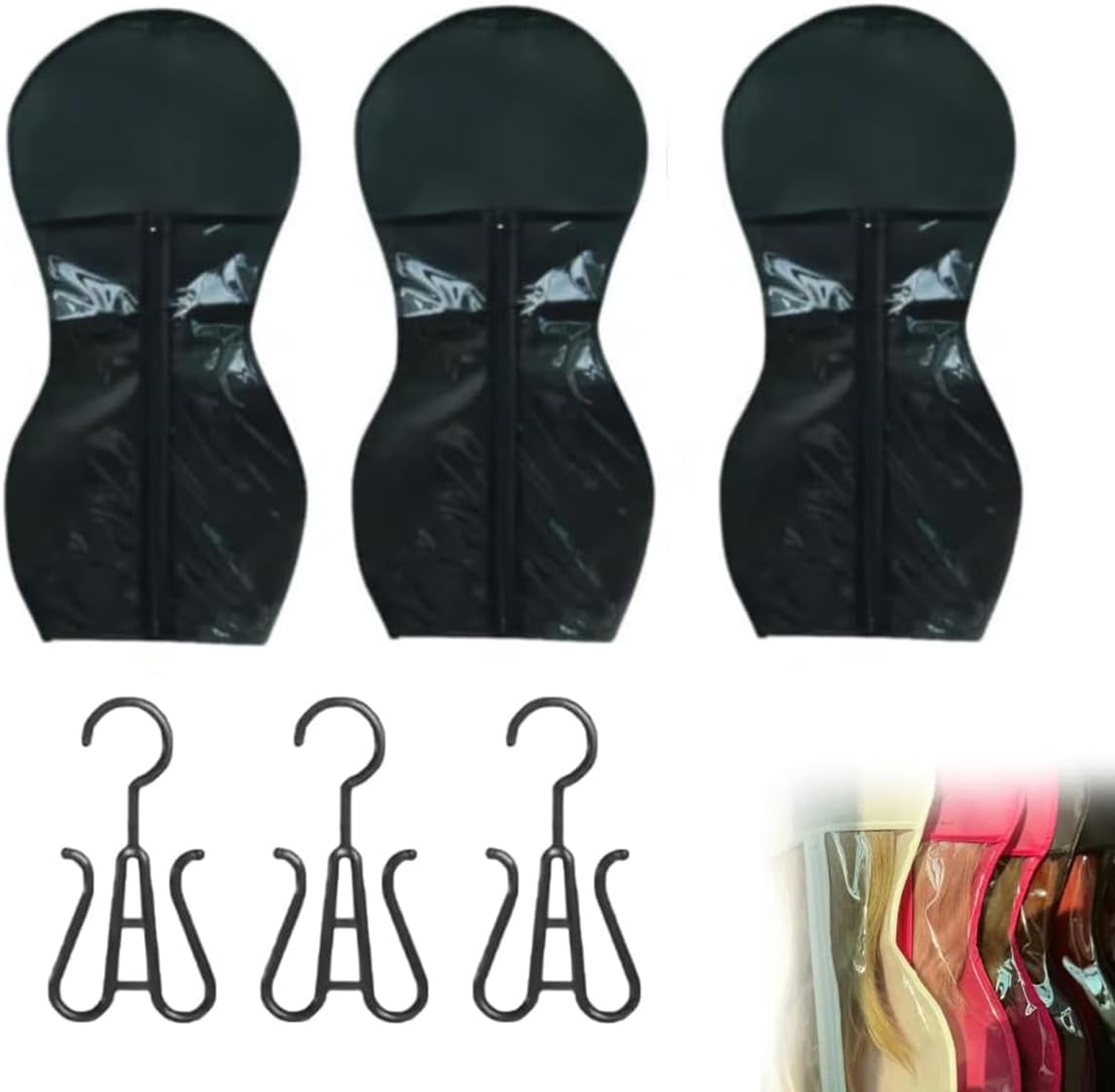 Hourglass-Shaped Wig Storage Bag with Hanger, Unique Hourglass Shape ...