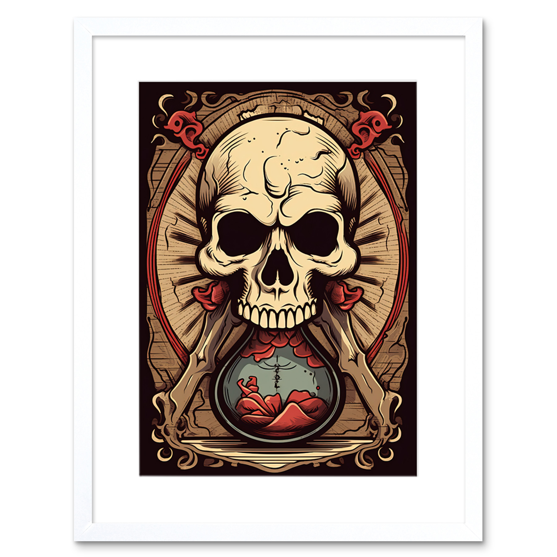 Hourglass Skull Old School USA Tattoo Ink Body Rockabilly Americana 50s ...