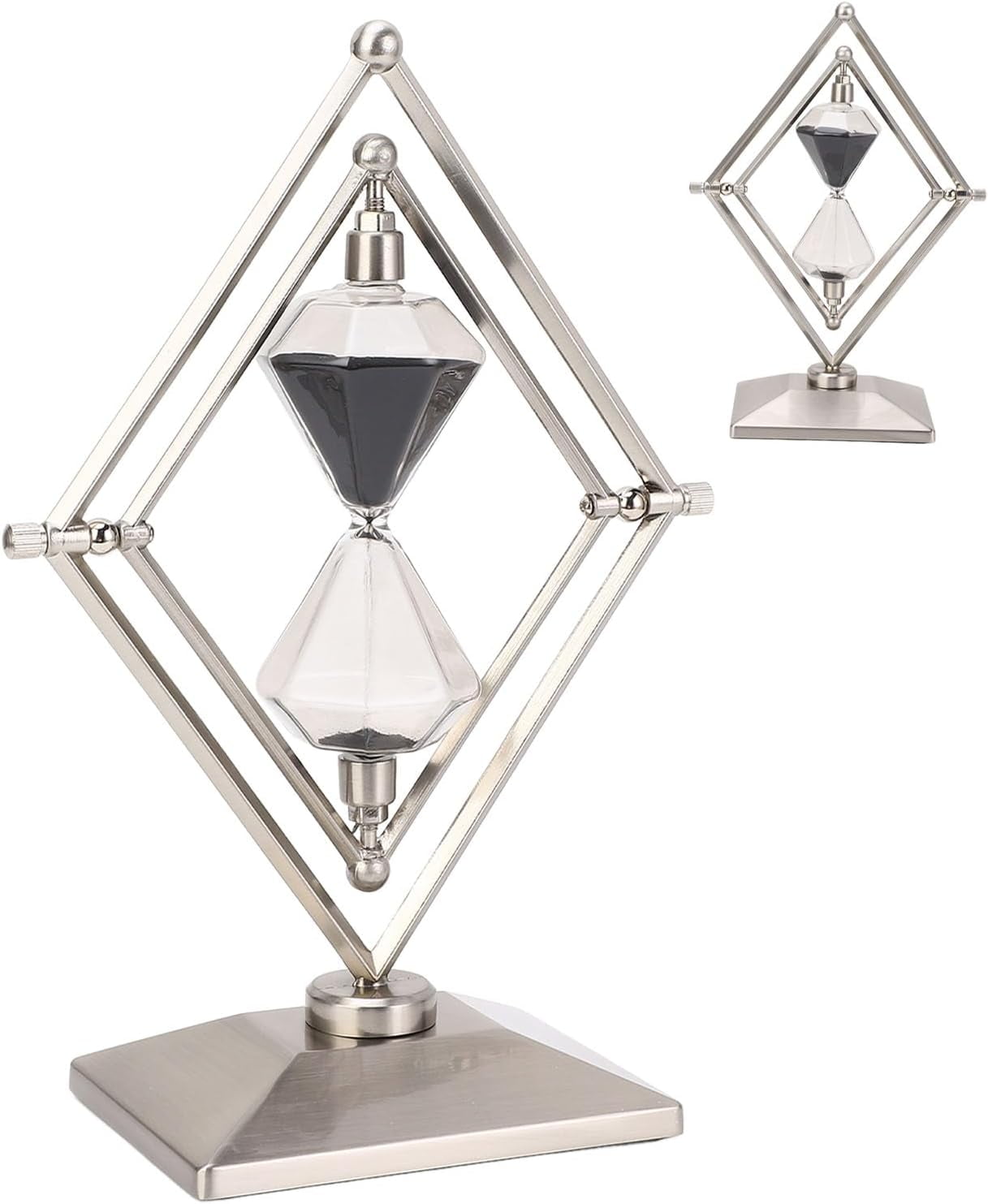 Hourglass Timer, 30 Minute Rotatable Silver Anti Drop Hourglass Timer ...